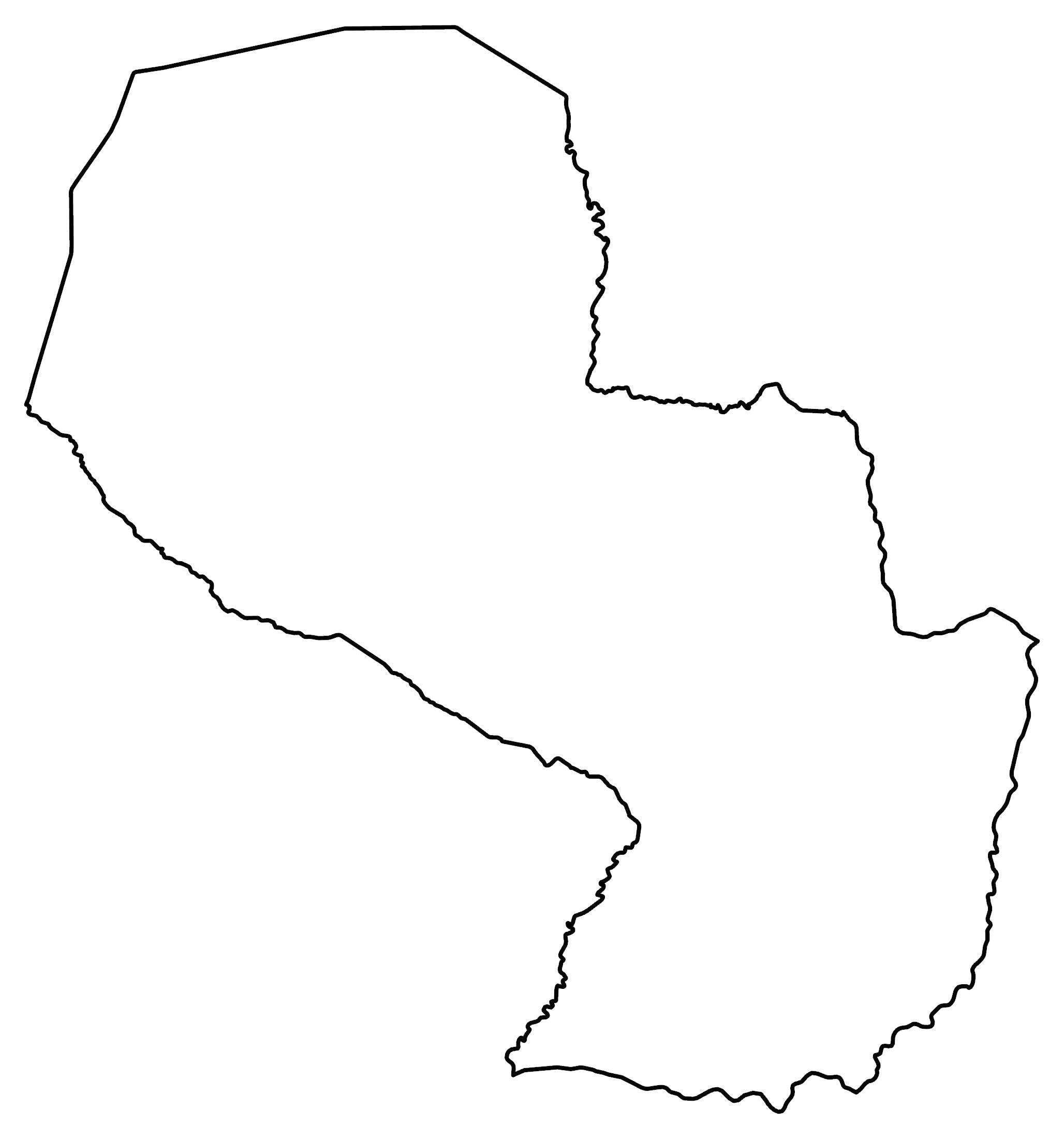 Paraguay Blank Outline Map GLOSSY POSTER PICTURE PHOTO PRINT BANNER ...