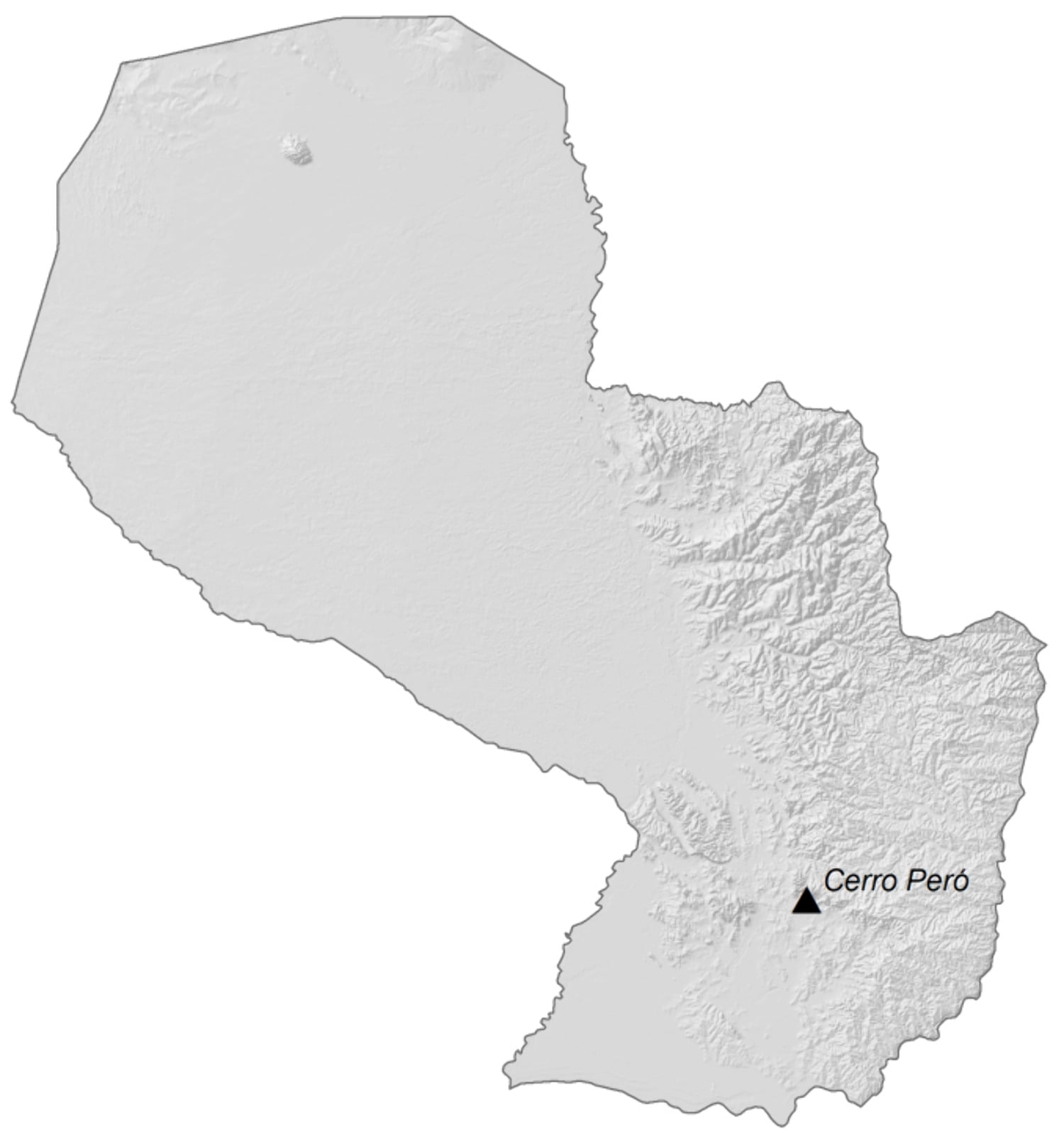 Paraguay Elevation Map GLOSSY POSTER PICTURE PHOTO PRINT BANNER ...