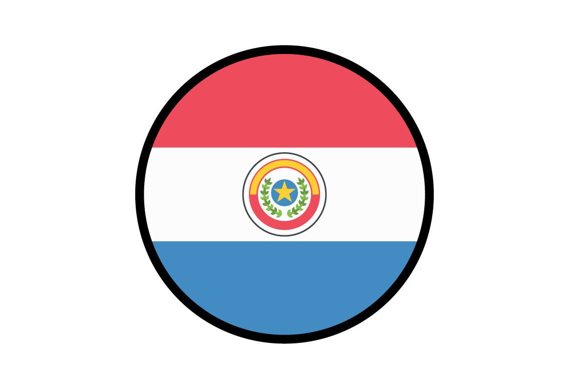 Paraguay Flag Circle Sticker Decal 4 inches - 4 inch - Walmart.com