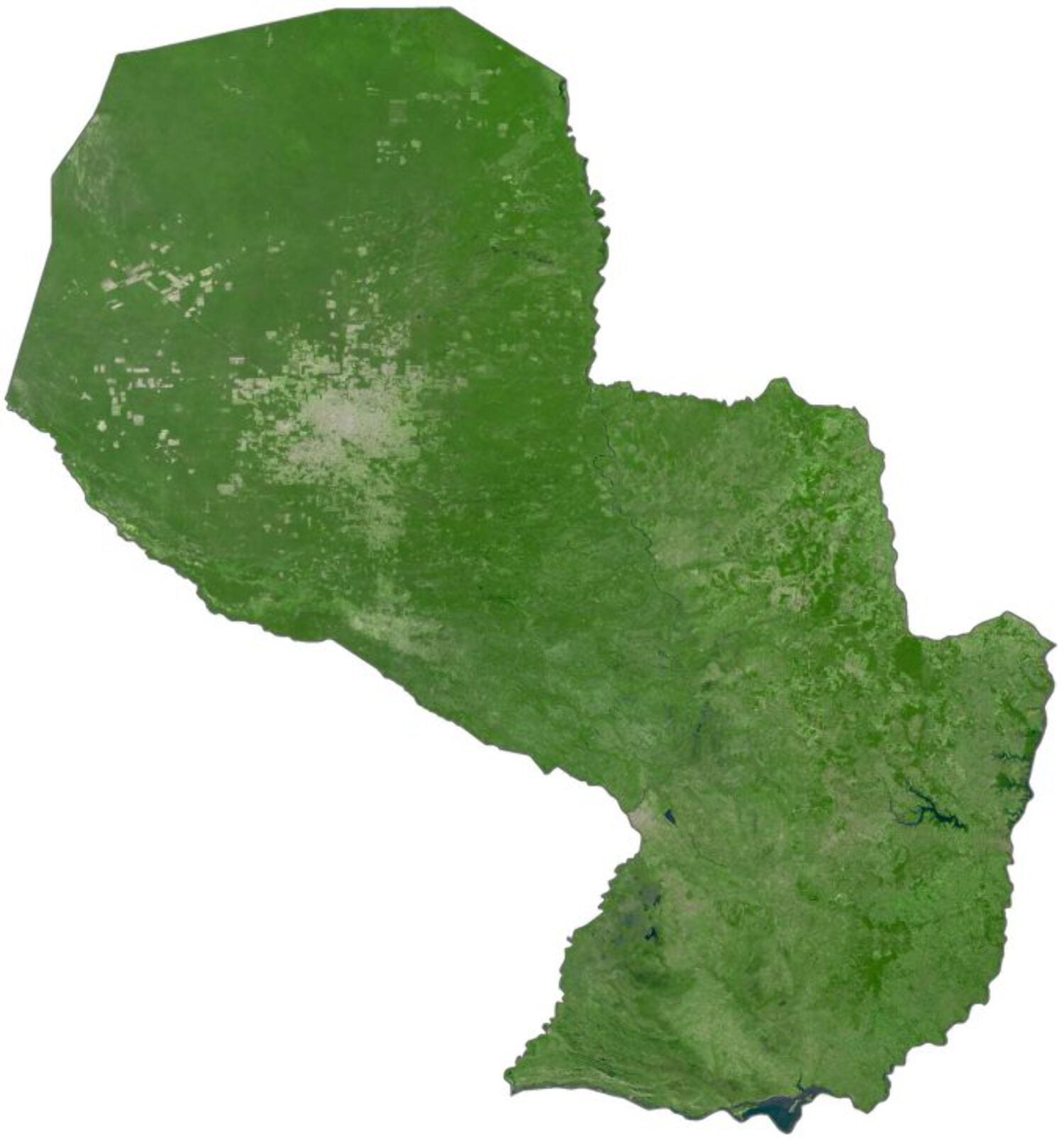 Paraguay Satellite Map GLOSSY POSTER PICTURE PHOTO PRINT BANNER ...