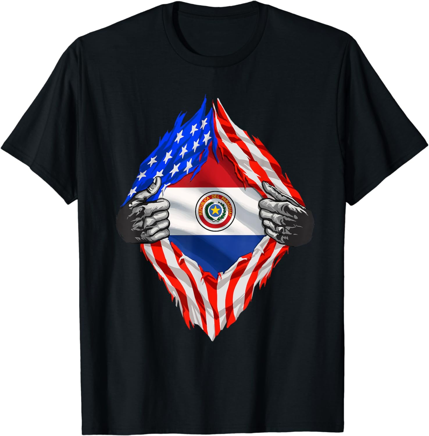 Paraguay Super American Paraguay Flag Hispanic Pride Roots T-Shirt ...