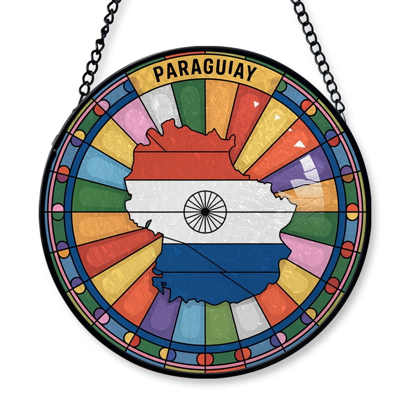 Paraguay Travel Decor Suncatcher Stained Glass Window Hanging, Gift for ...