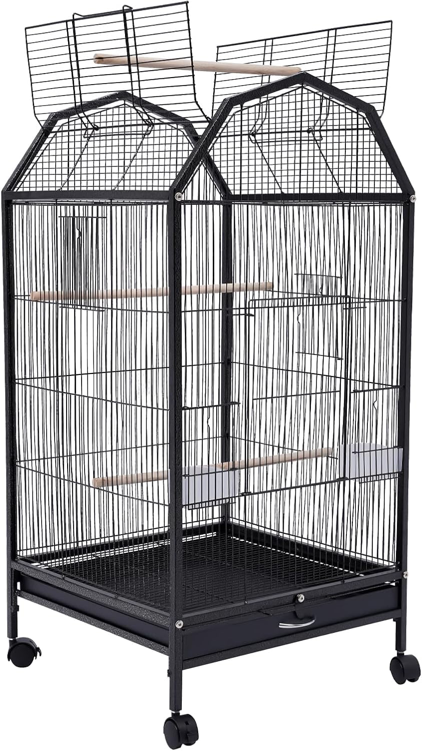 Parakeet Bird Cage with Stand, 39.9-Inch Large Bird Cages with 4 ...