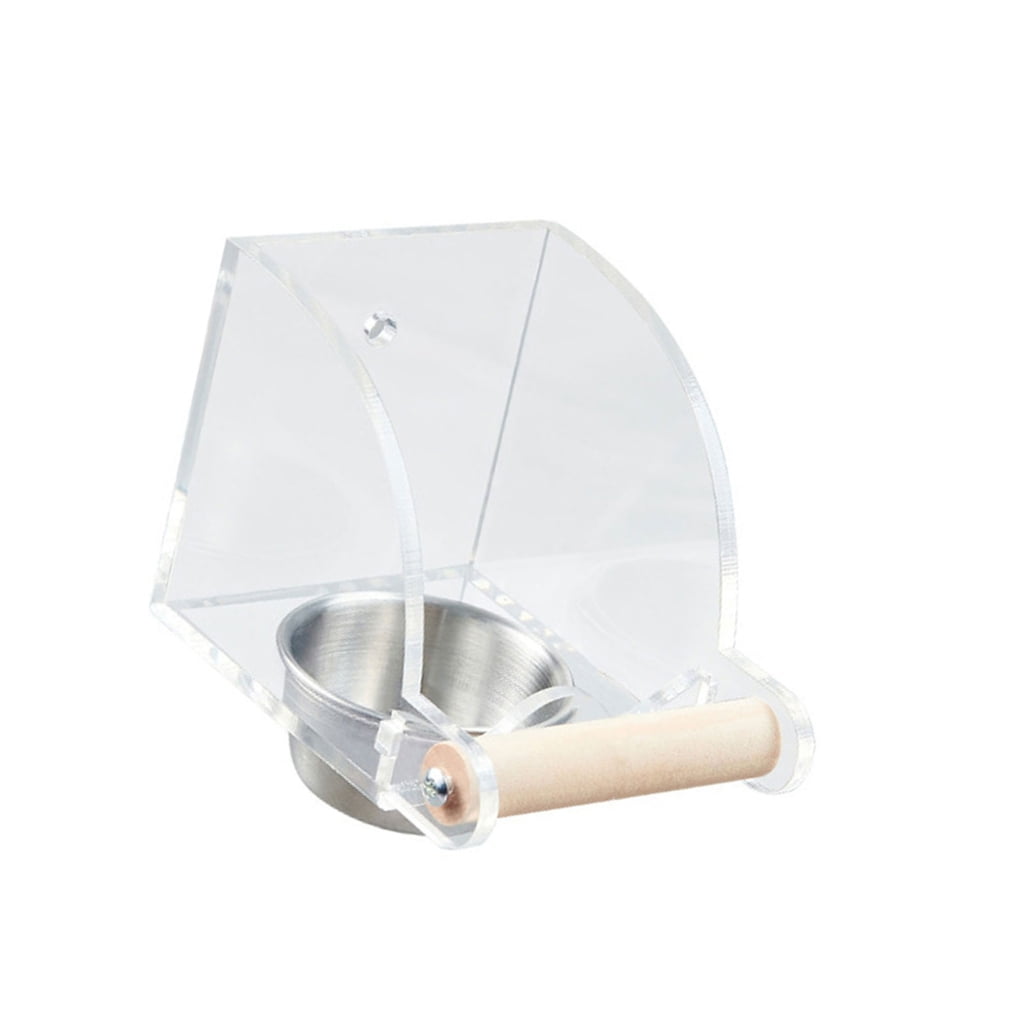 Parakeet Food Container Cage Mounted Anti Spill Design Bird Feeder ...