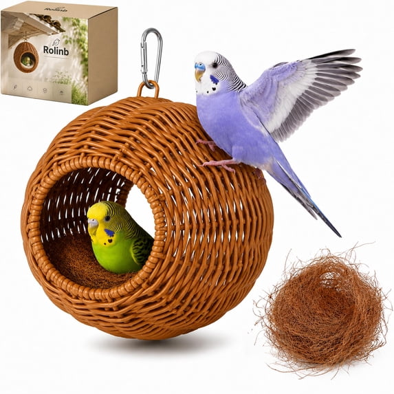 Parakeet Nest, Bird Nest House for Cage, Chew Resistant Hanging Bird ...