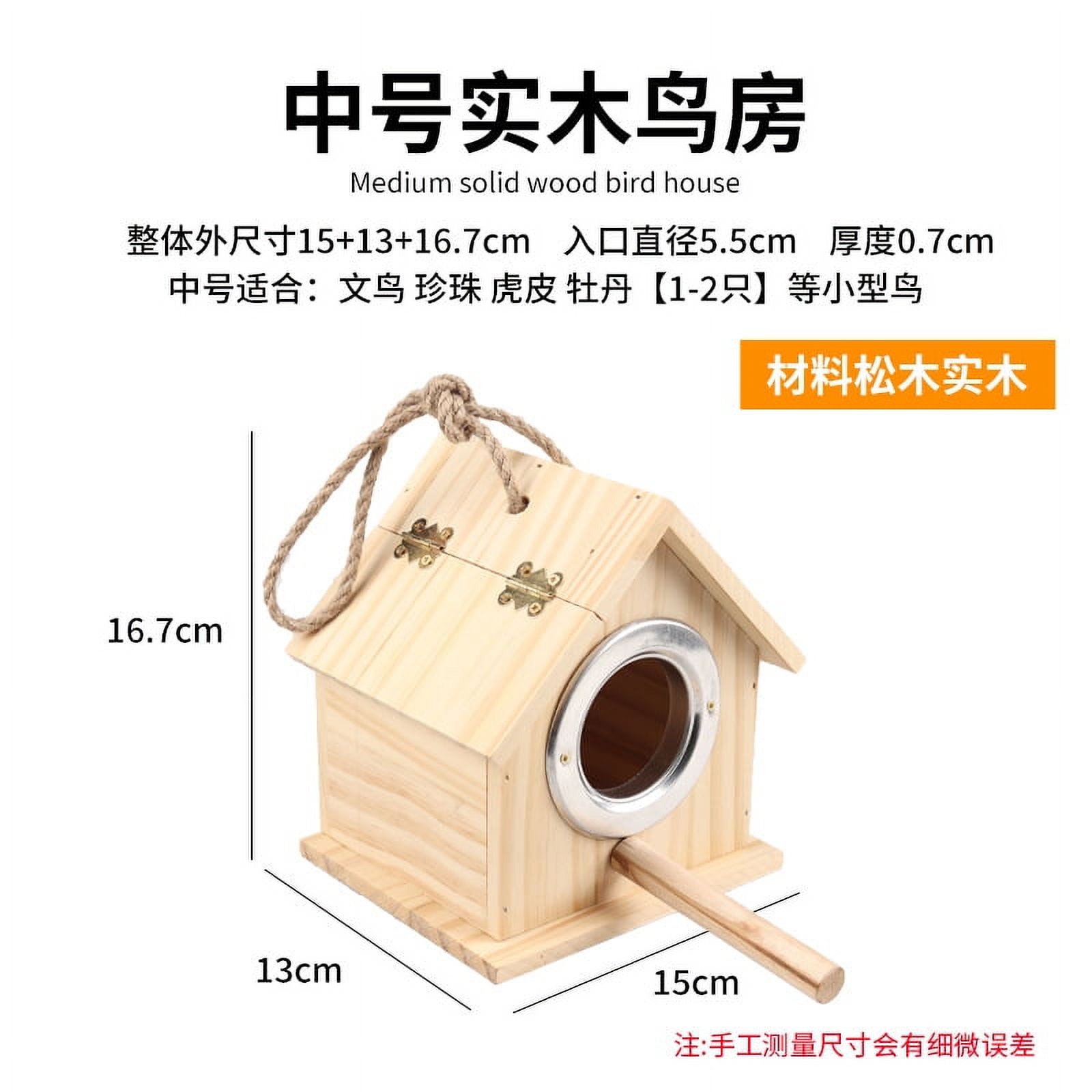 Parakeet Nest Box Bird House Budgie Wood Breeding Box Parakeet Nest ...