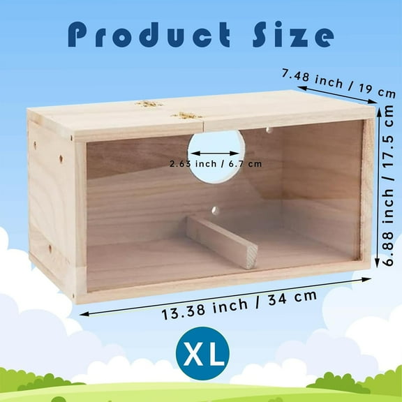 1 Pc Wooden Acrylic Bird Breeding Box — S: 4.7in x 4.7in x 7.5in, M: 5 ...