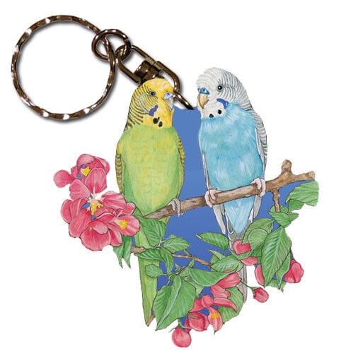 Parakeet Parrot Keychain, Souvenir Key Holder, Parrot Charm Tag, Pet ...