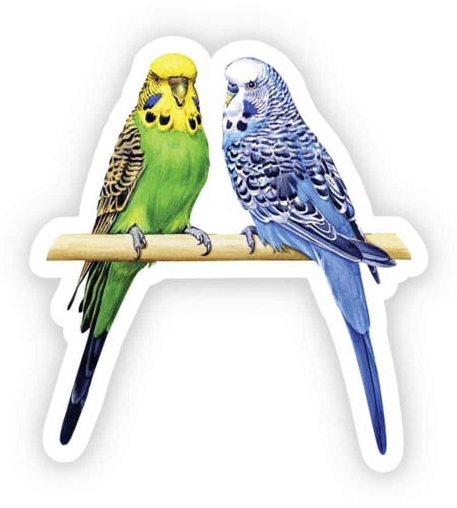 Parakeets - 5" Vinyl Sticker - For Car Laptop I-Pad - Waterproof Decal ...