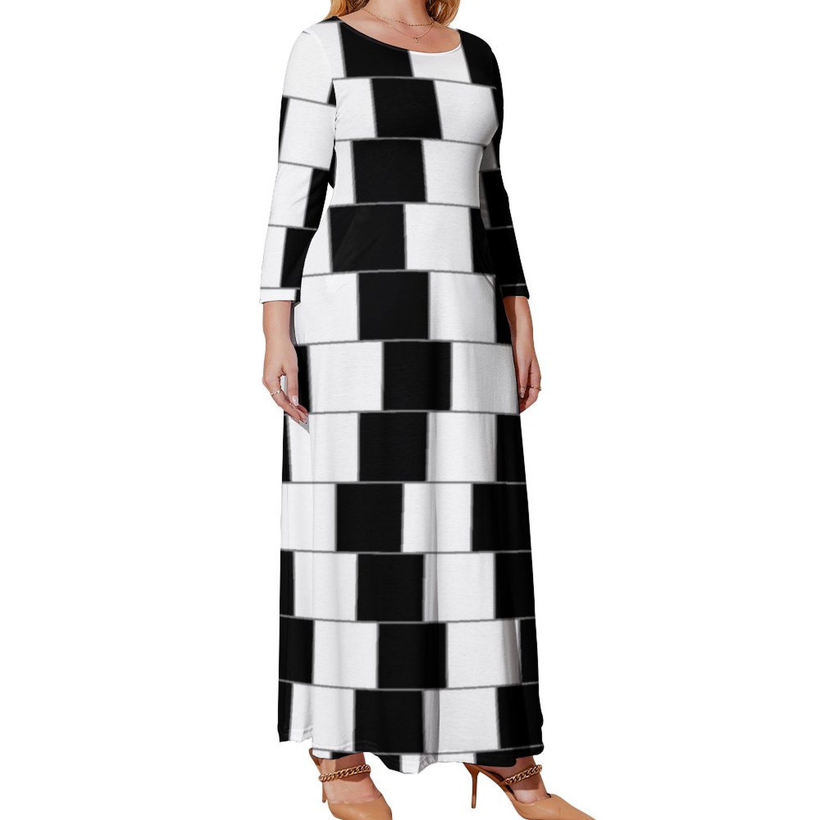 Parallel Lines Long Sleeved Dress Woman fashion Women's dress - Walmart.com