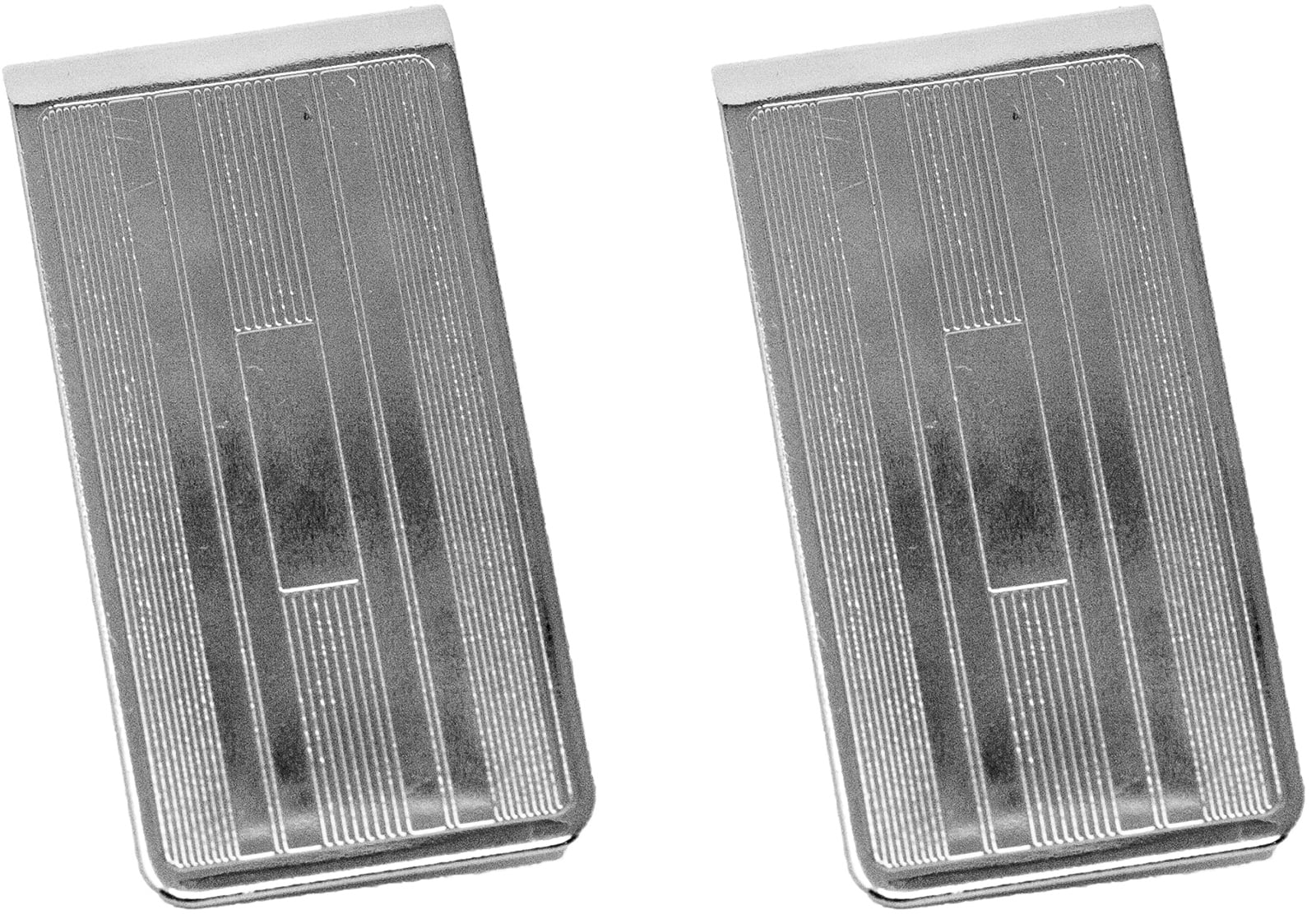 Set of 2 Chrome-Plated Stainless Steel Money Clips in Silver (Parallel ...