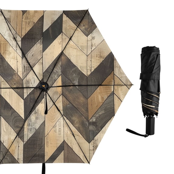 Parallelogram Splice Board Triple Folding Umbrella Parasol 6 Ribs UV ...