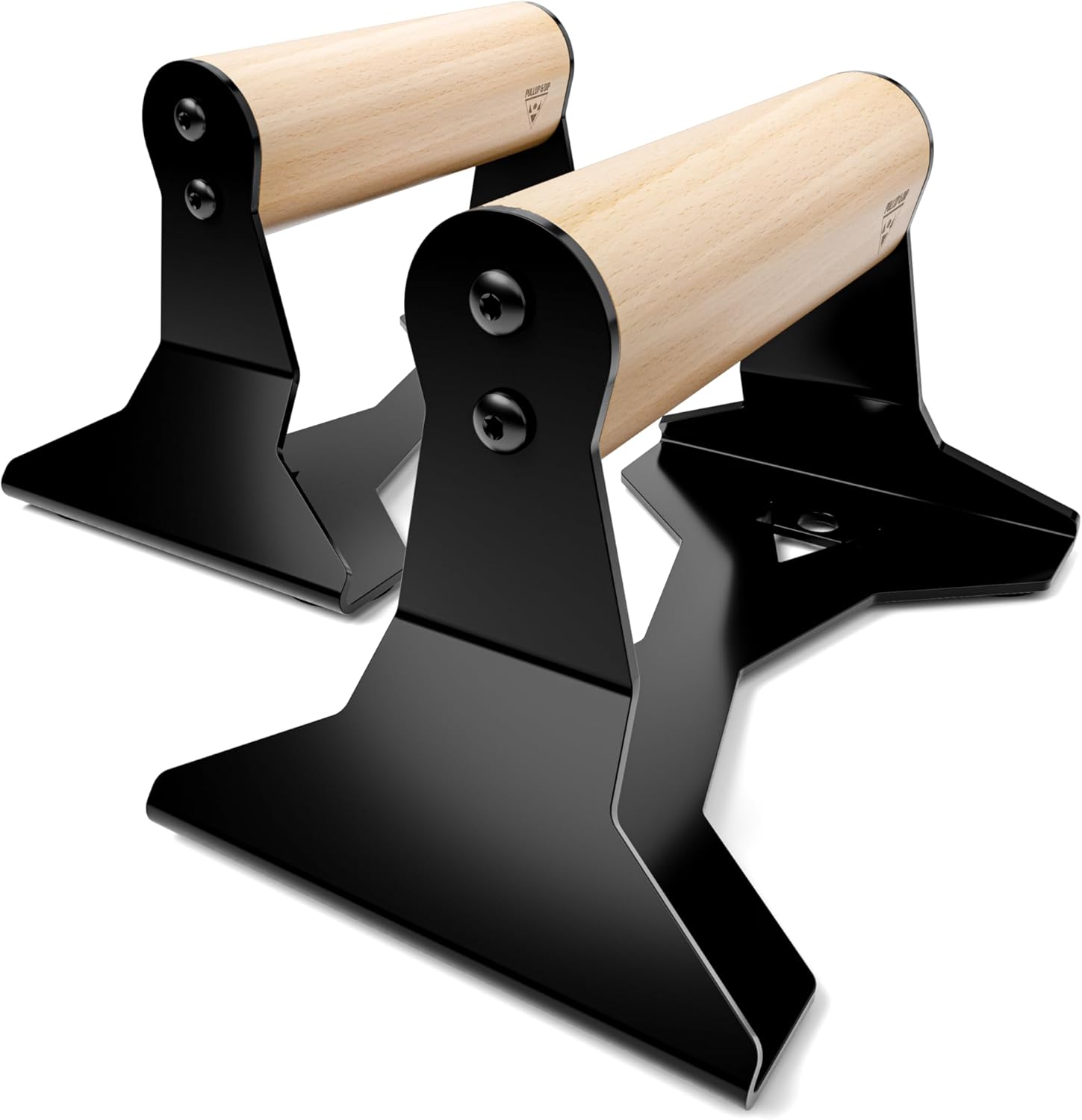 Parallettes - Push Up Handles with Ergonomic Wooden Handles & Heavy ...