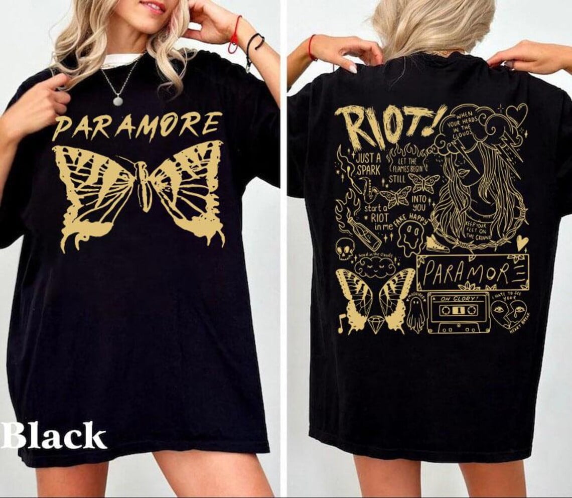 Param0re Doodle Art T-shirt, Paramore Album Lyrics Merch Shirt, Black ...