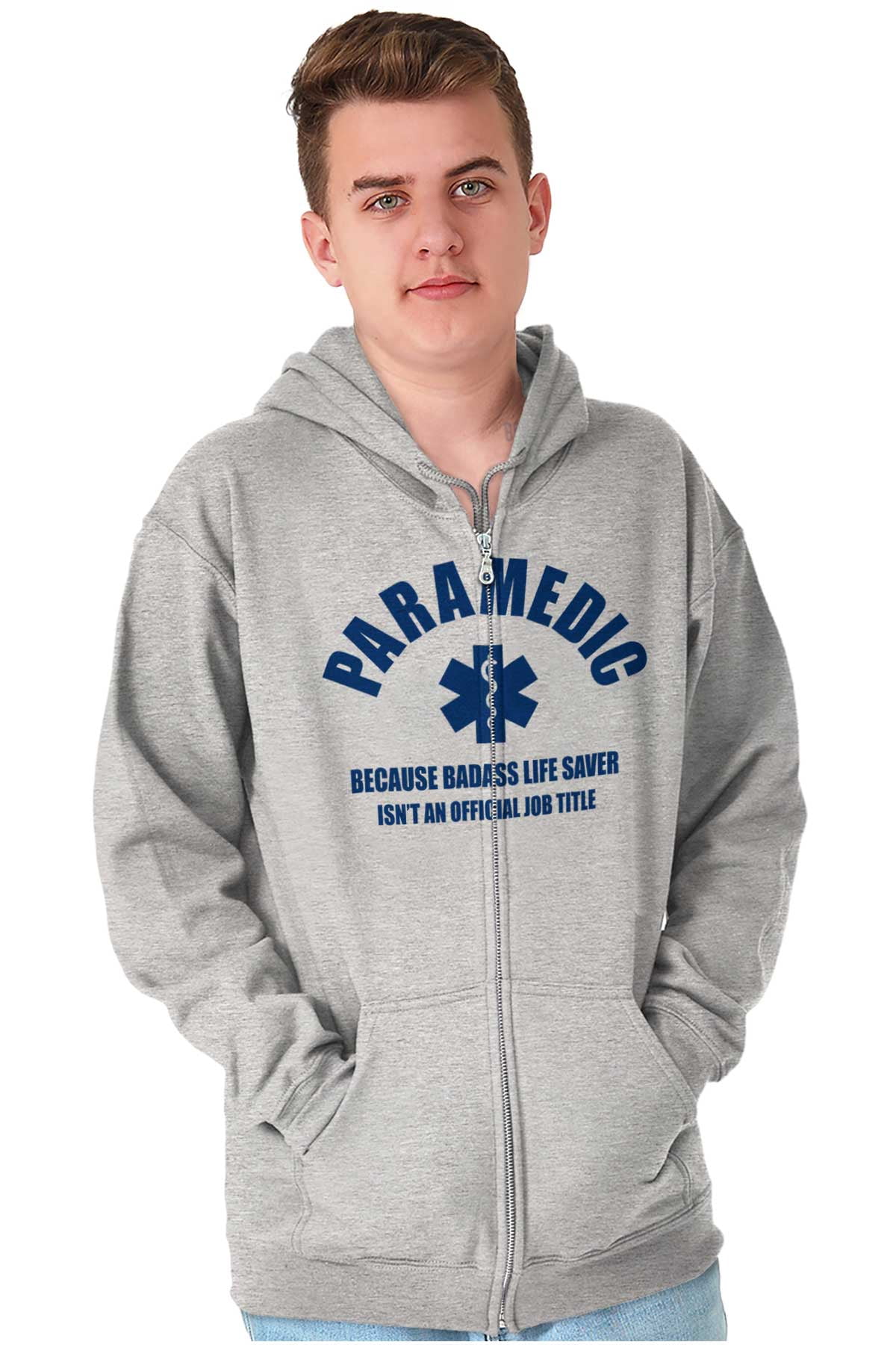 Paramedic Bad*ss Life Saver EMT Zip Up Hoodie Men's Women's Brisco ...