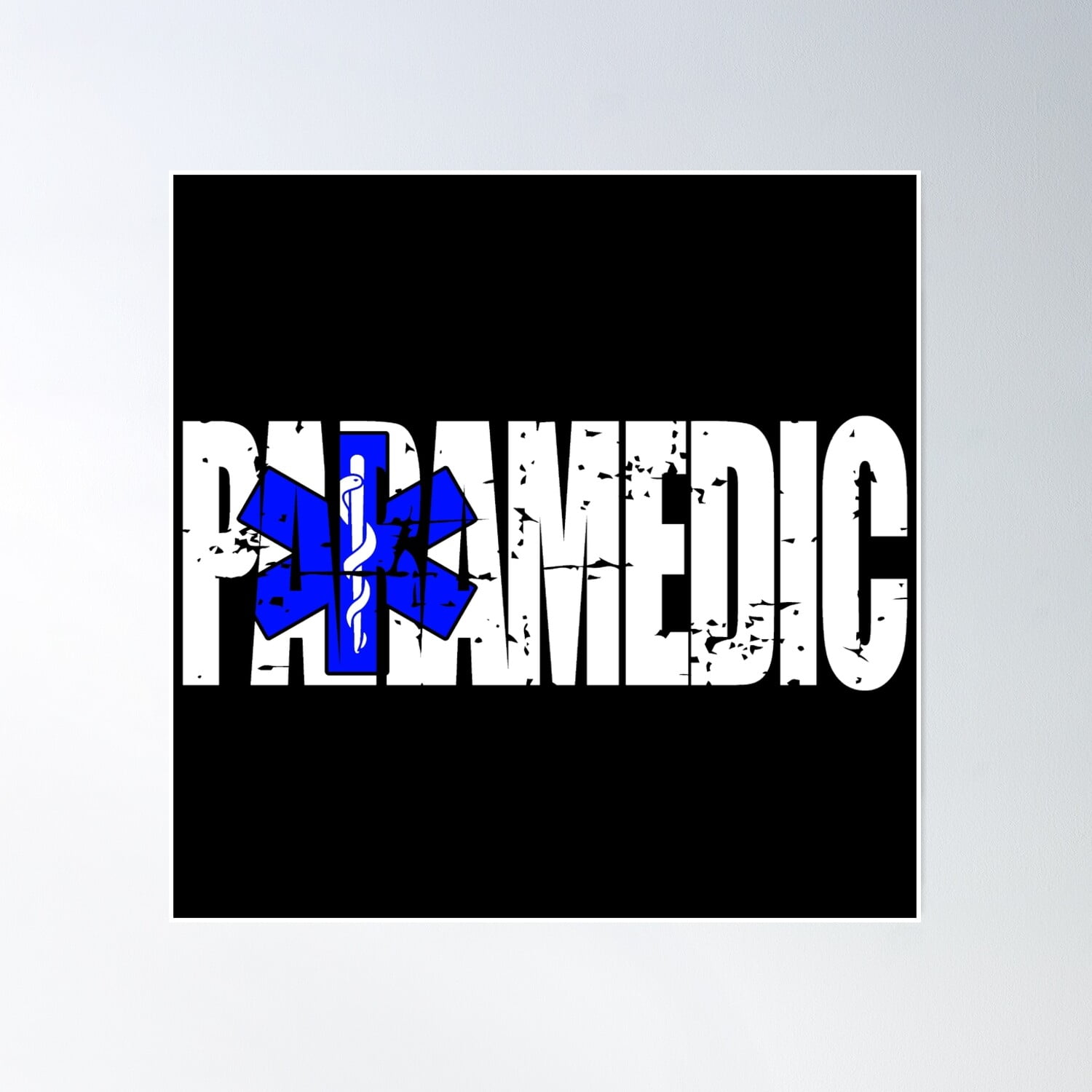 Paramedic Distressed Emt Ems Doctor Nurse Medical Gift Poster Wall Art ...
