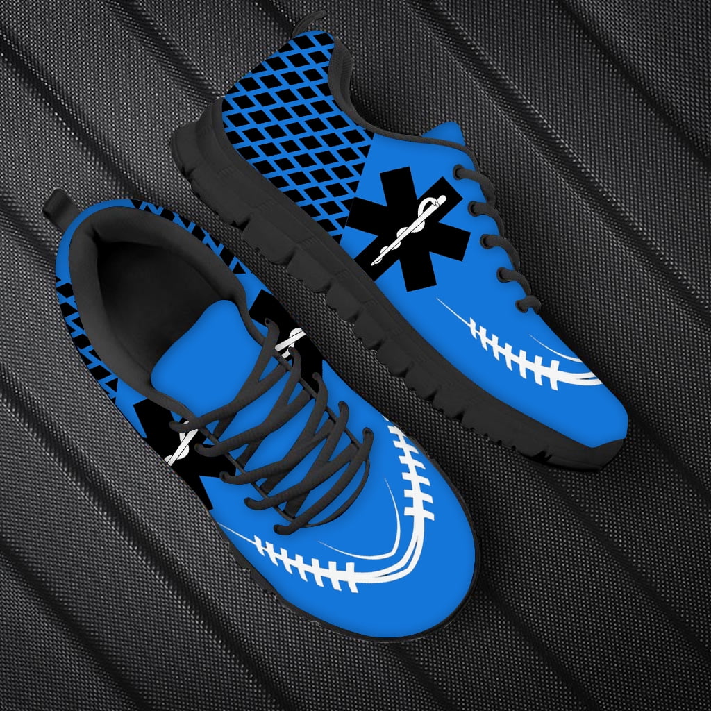 Paramedic EMT EMS Print Men Casual Nursing Shoes Male Lace Up Flat ...