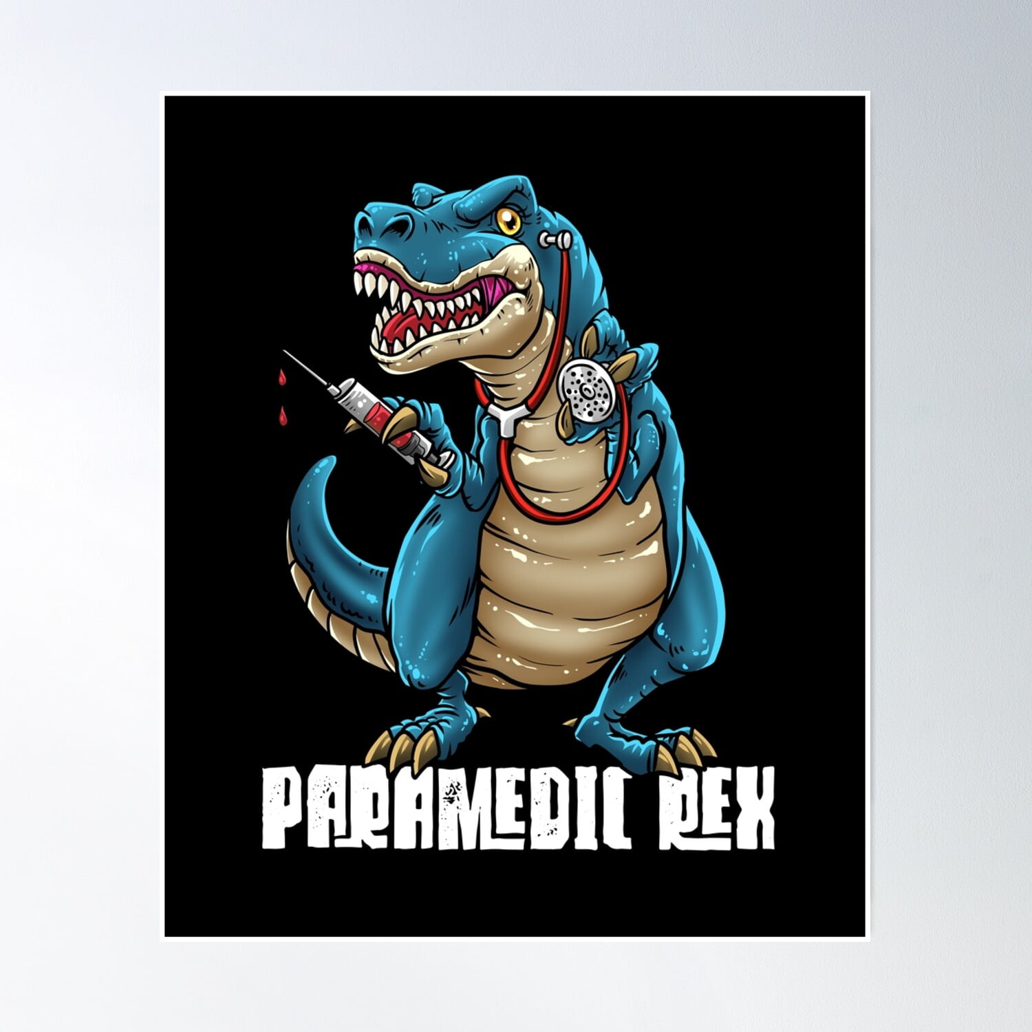 Paramedic Rex Dinosaur T-Rex Poster Wall Art, Modern Wall Decor, 24x36 ...