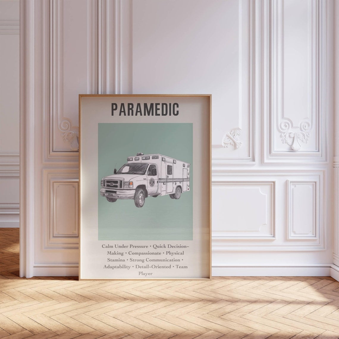 Paramedic Wall Art, Emt Print, Retro Ambulance Poster, Paramedic ...