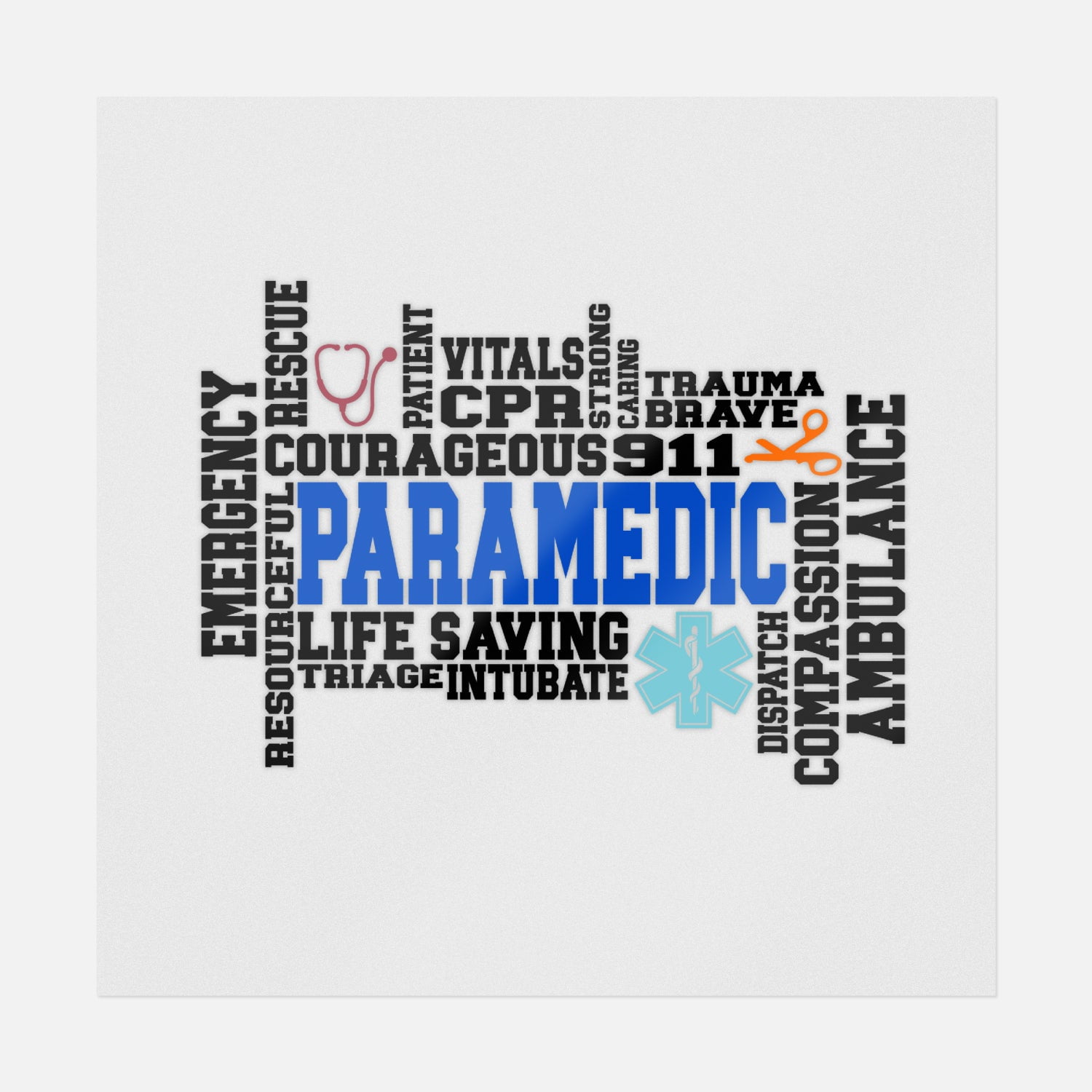 Paramedic Word Art Transfer - Walmart.com