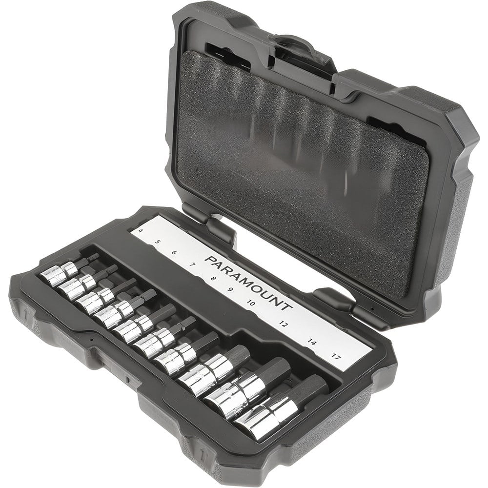 Paramount 10 Piece Metric Hex Bit Socket Set: 3/8" & 1/2" Drive, 4mm to ...