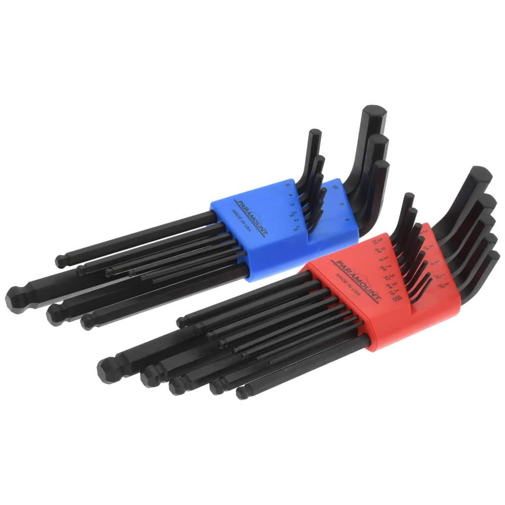 Paramount 22 Piece Long Arm inch & Metric Hex Key Set: Ball End, 0.05 ...