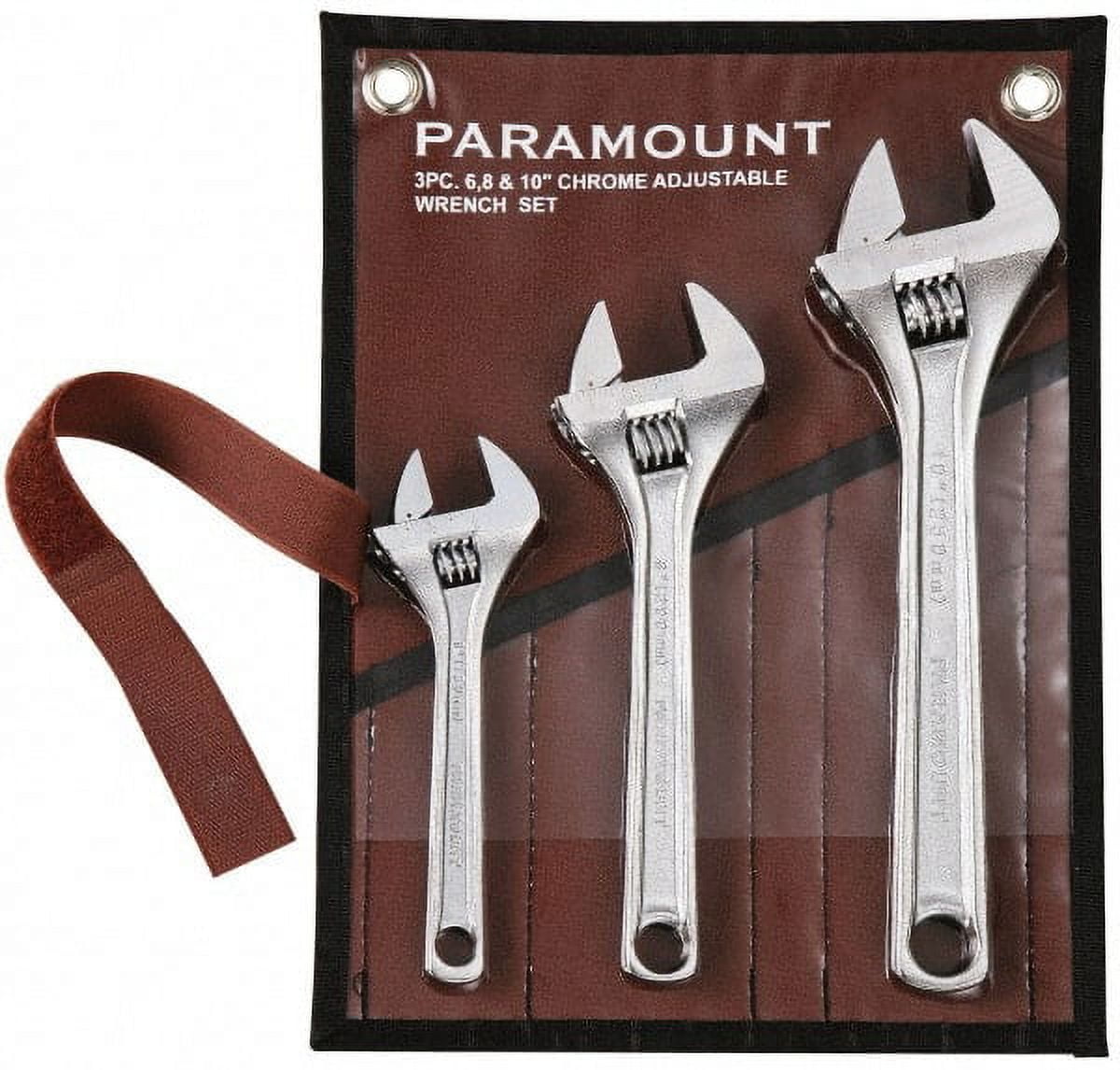 Paramount 3 Piece, 6" to 10", Adjustable Wrench Set Inch Measurement ...