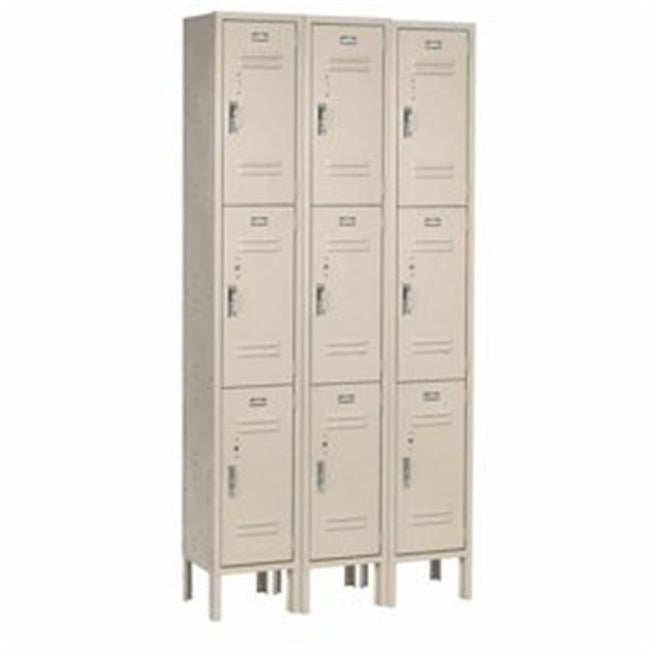 Paramount 3 Tier 9 Door Ready to Assemble Locker - Tan - 12 x 15 x 24 ...