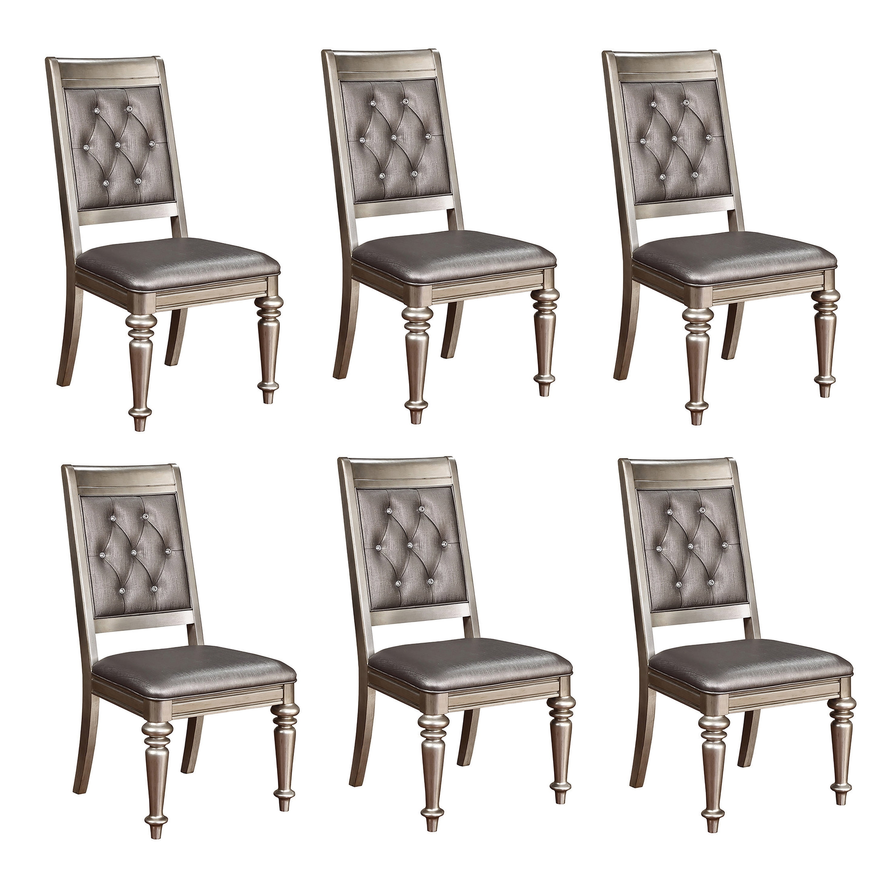 Paramount Metallic Tufted Back Dining Chairs (Set of 6) - Walmart.com