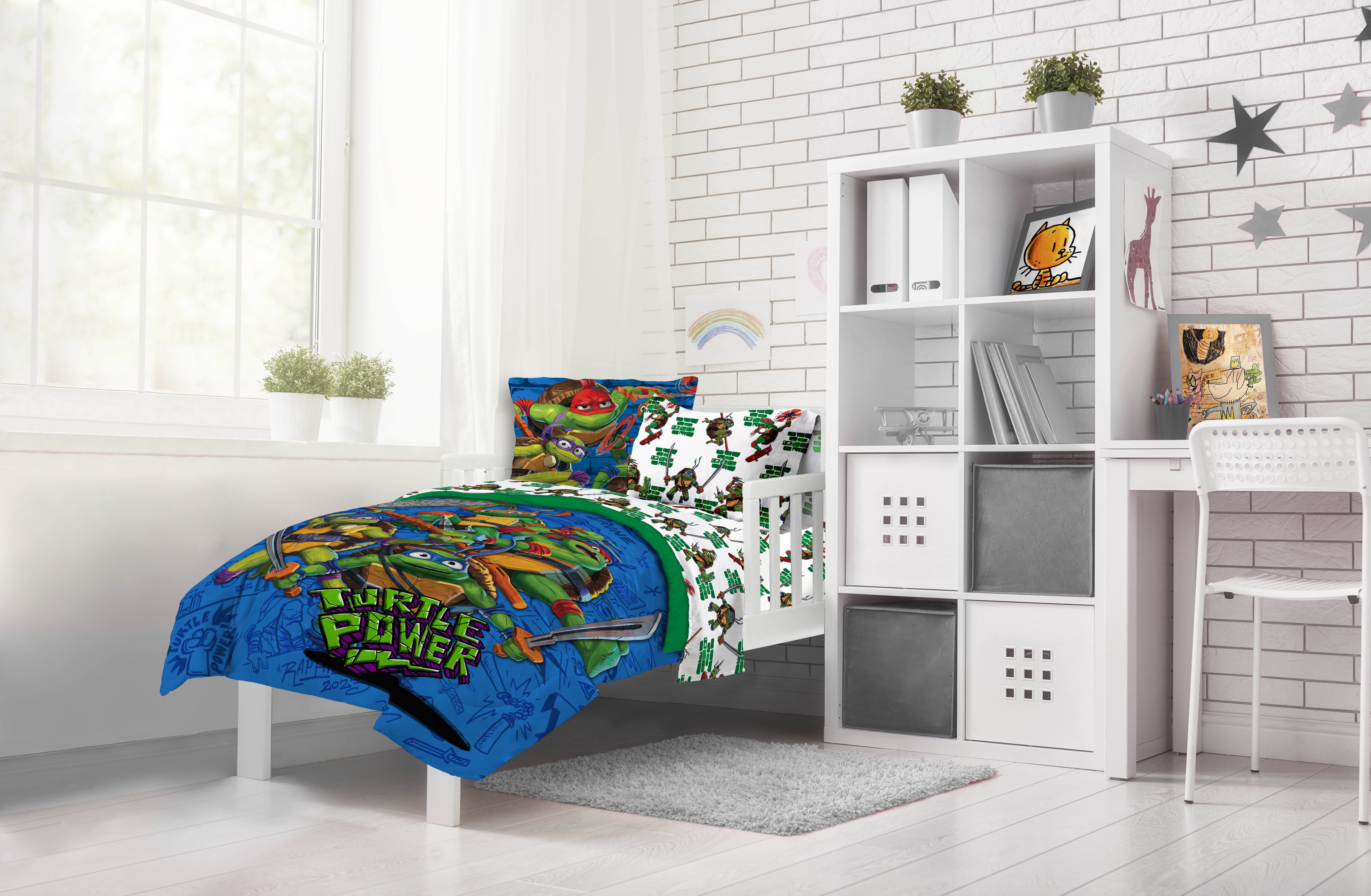 Paramount Nickelodeon TMNT Comforter Twin Bed Set, Sham & Sheets, 5 ...