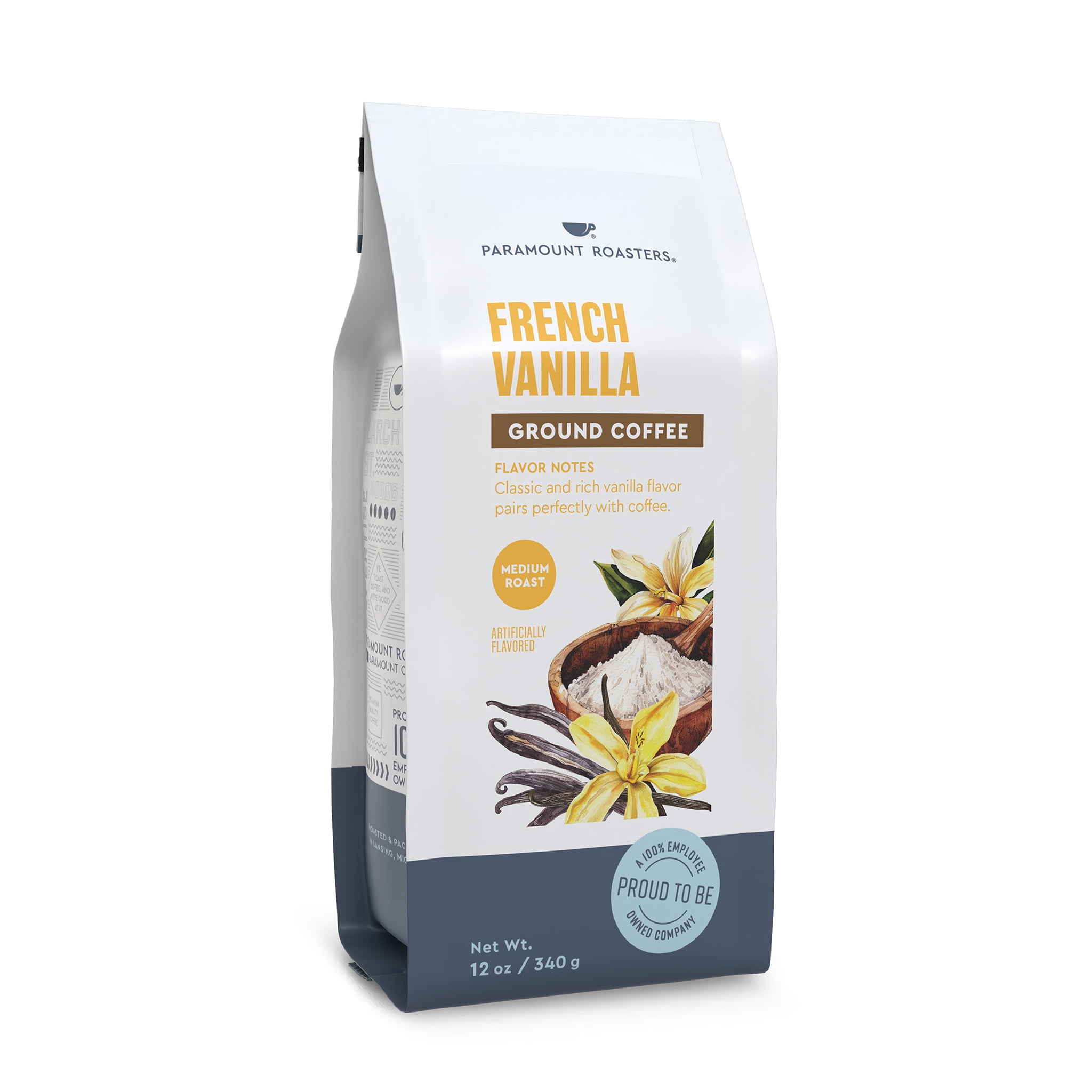 Paramount Roasters, French Vanilla, 12 oz Flavored Ground Coffee ...