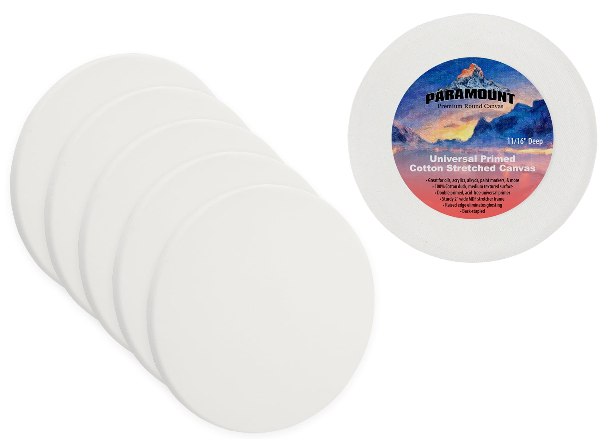 Paramount Round Stretched Canvas 16" - Create a Unique Look with a ...