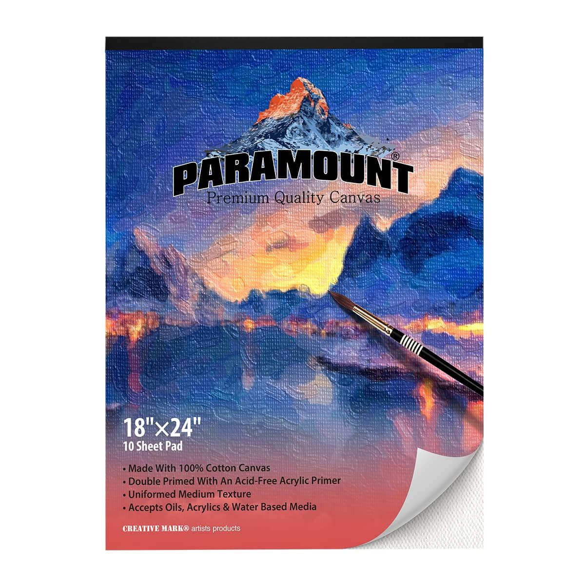 Paramount Universal Primed Premium Cotton Canvas Pads - White - 18""x24 ...