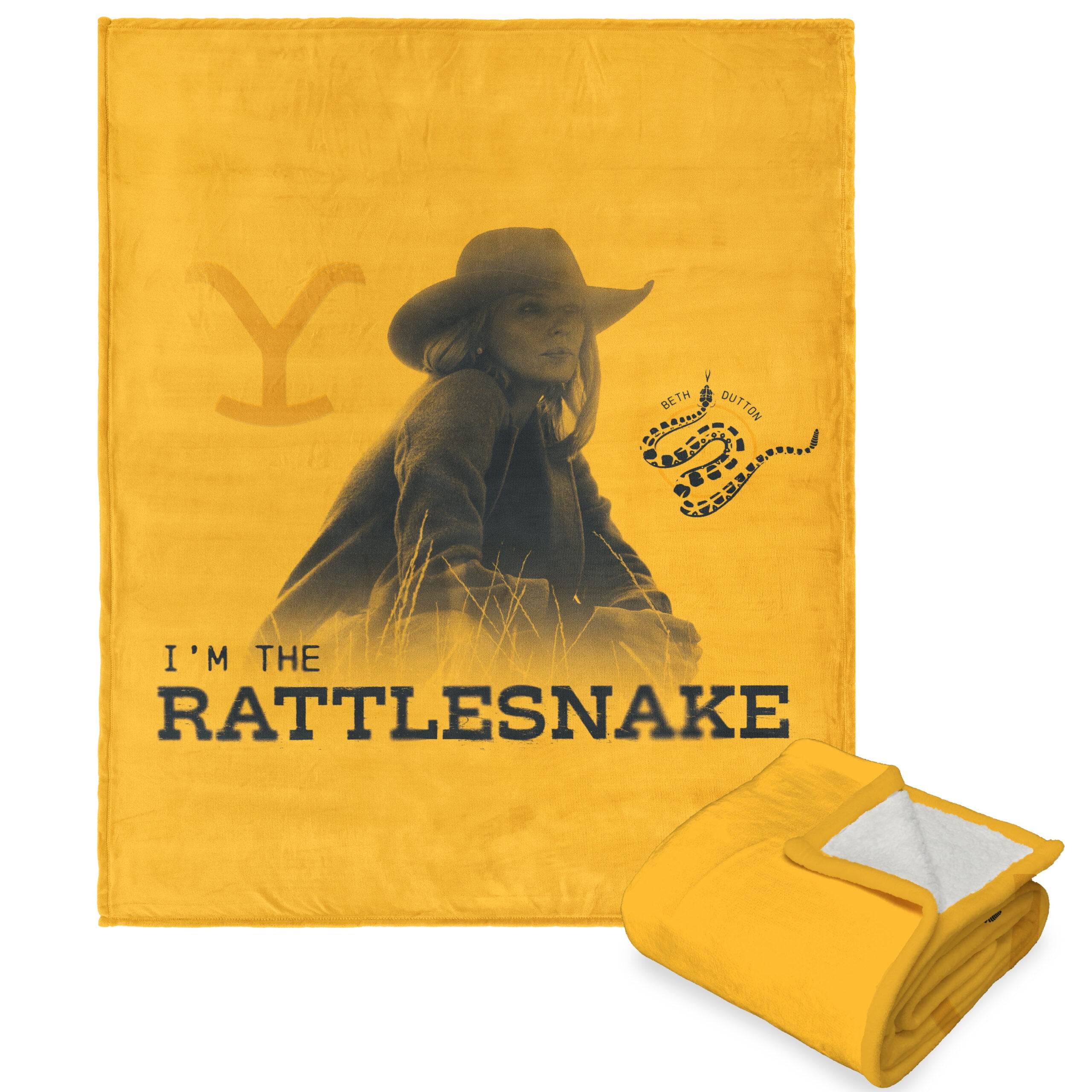 Paramount Yellowstone Rattlesnake Kids Silk Touch Sherpa Throw Blanket ...