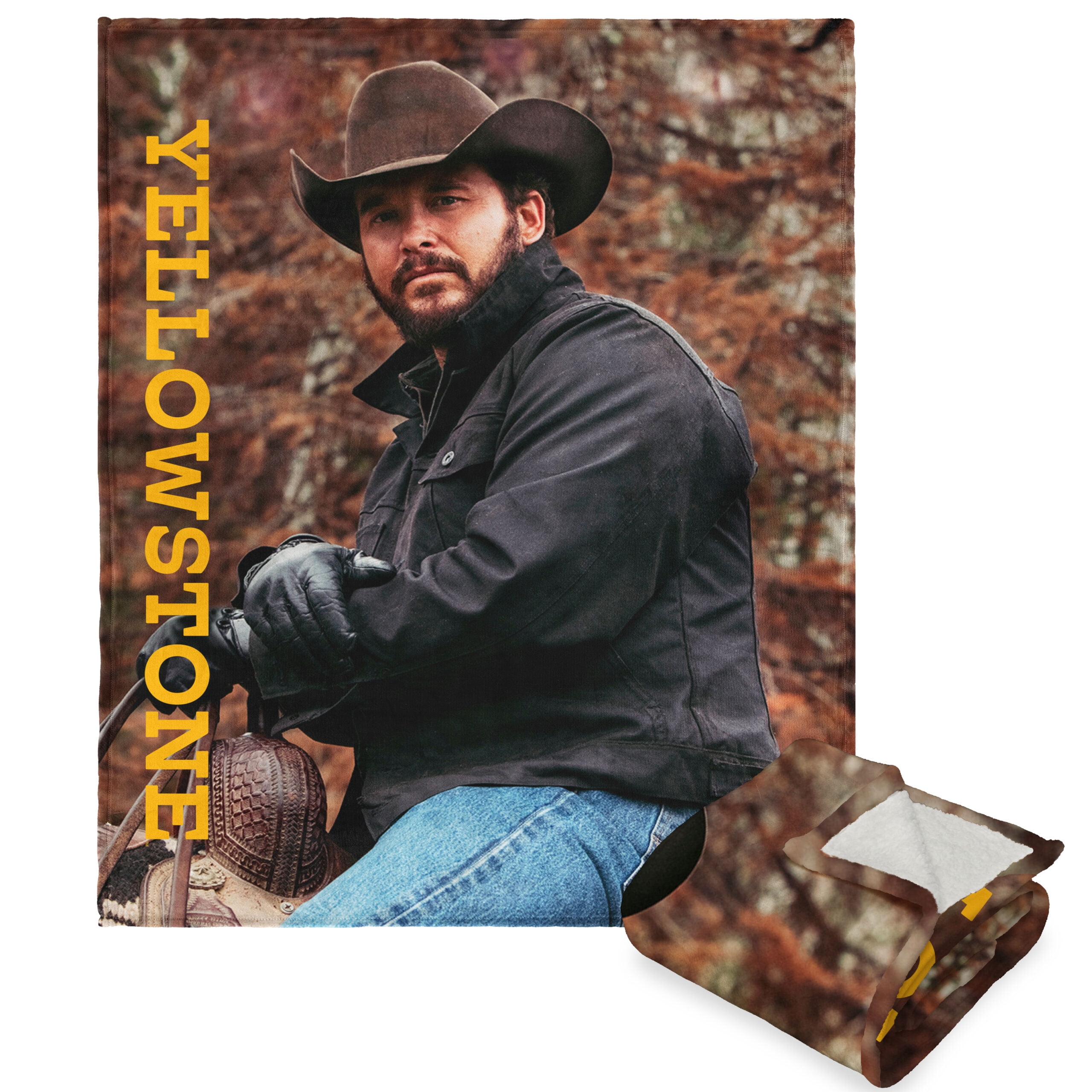 Paramount Yellowstone Rip Dutton Ranch Kids Silk Touch Sherpa Throw ...