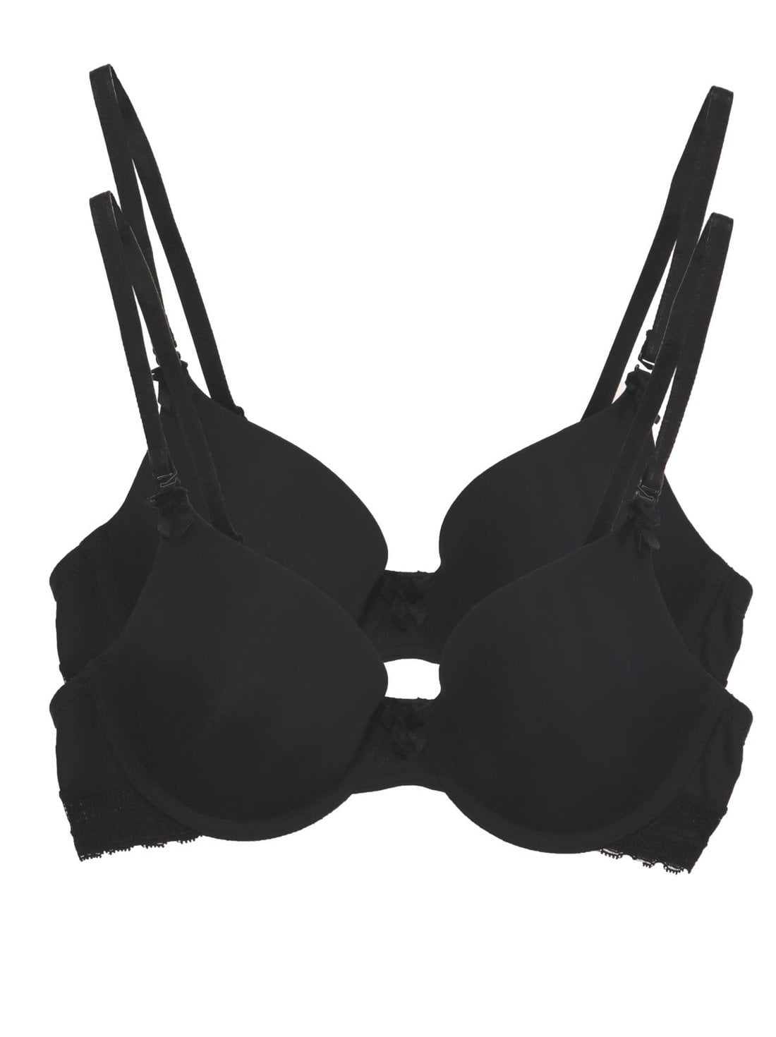 Paramour by Felina | Gorgeous Memory Foam Bra 2-Pack (42H, Black ...