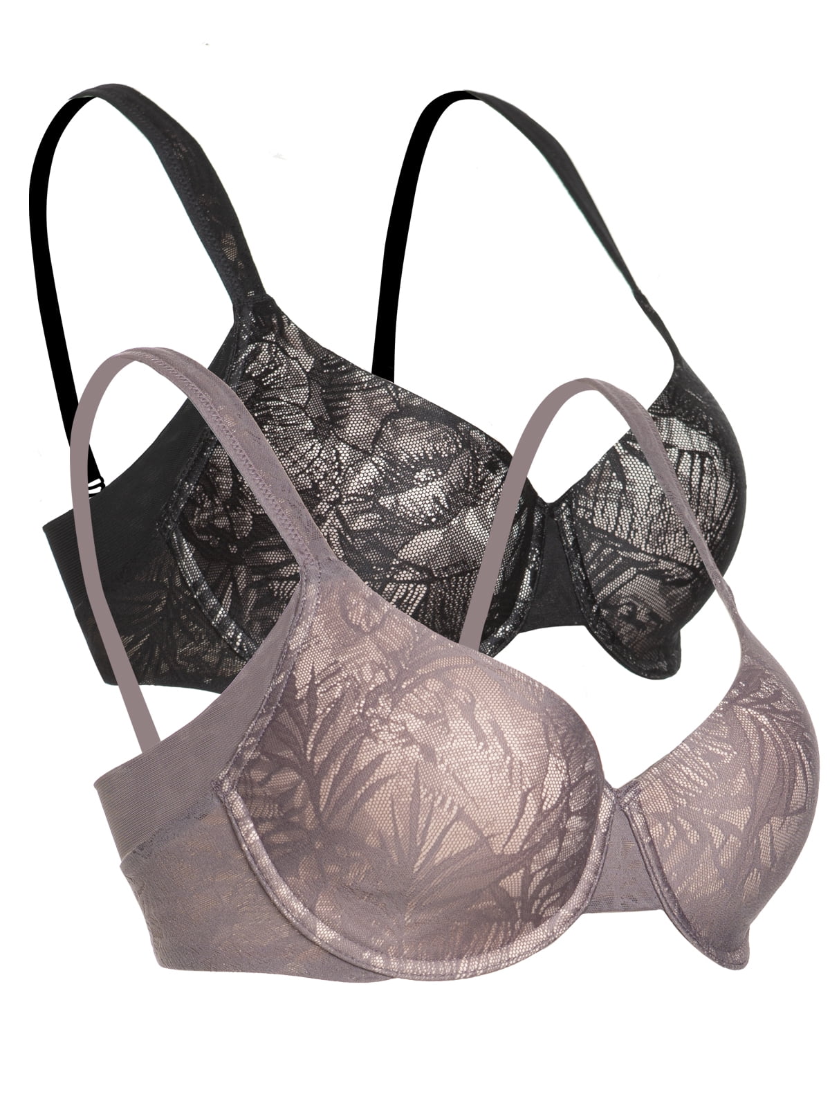 Paramour by Felina | Jessamine Side Smoothing Contour Bra 2-Pack (Black ...