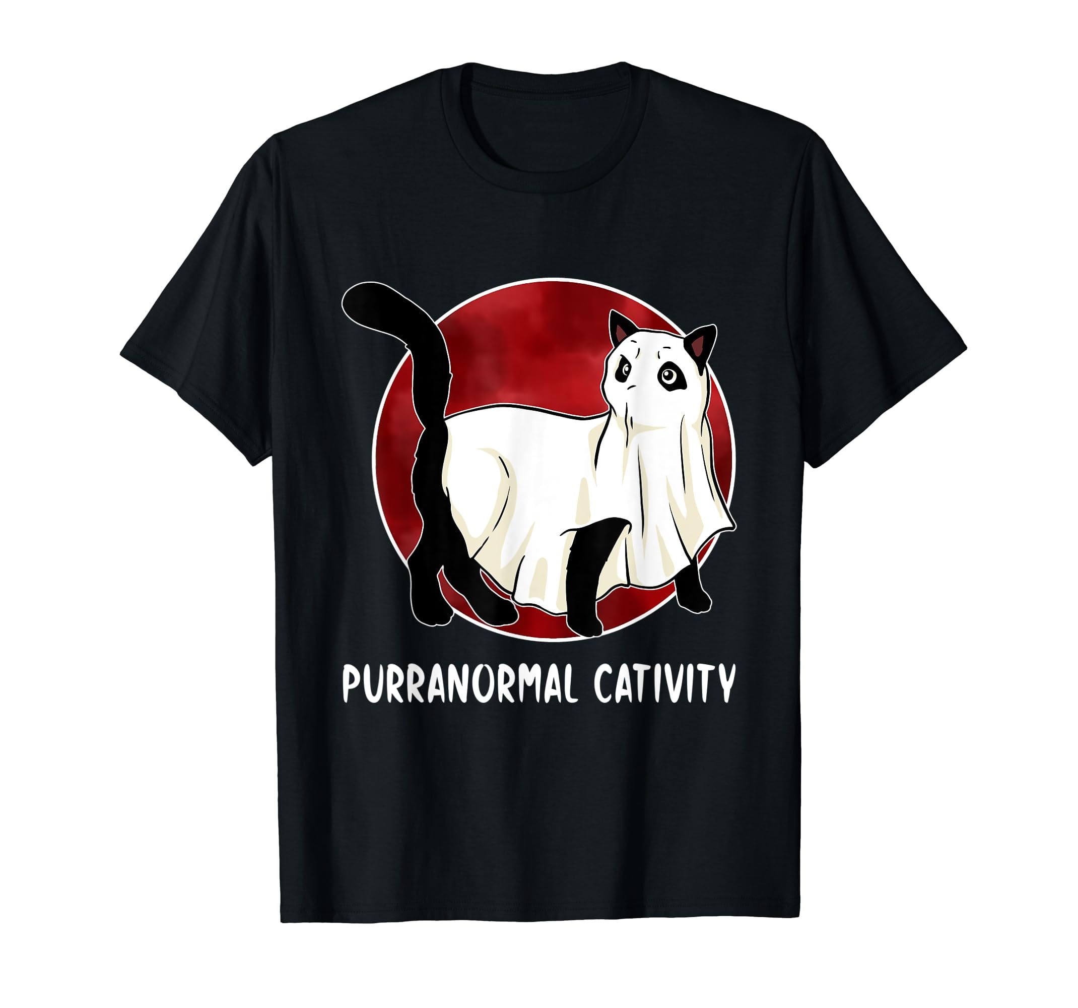 Paranormal Cativity Cat Lover Spooky Ghost Kitten Pet Owner T-Shirt ...