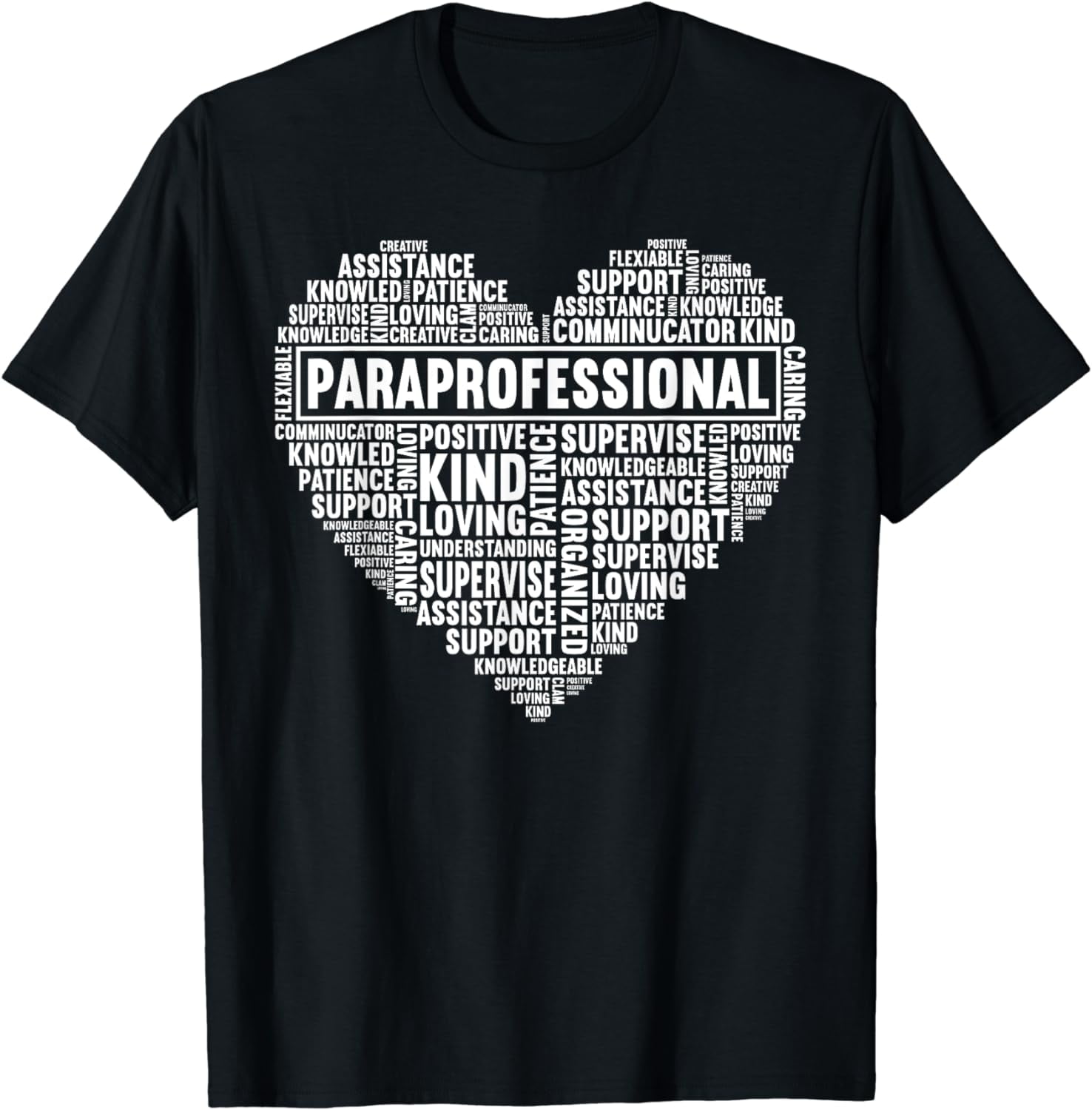Paraprofessional Heart Teachers Appreciation Paraeducator T-Shirt ...