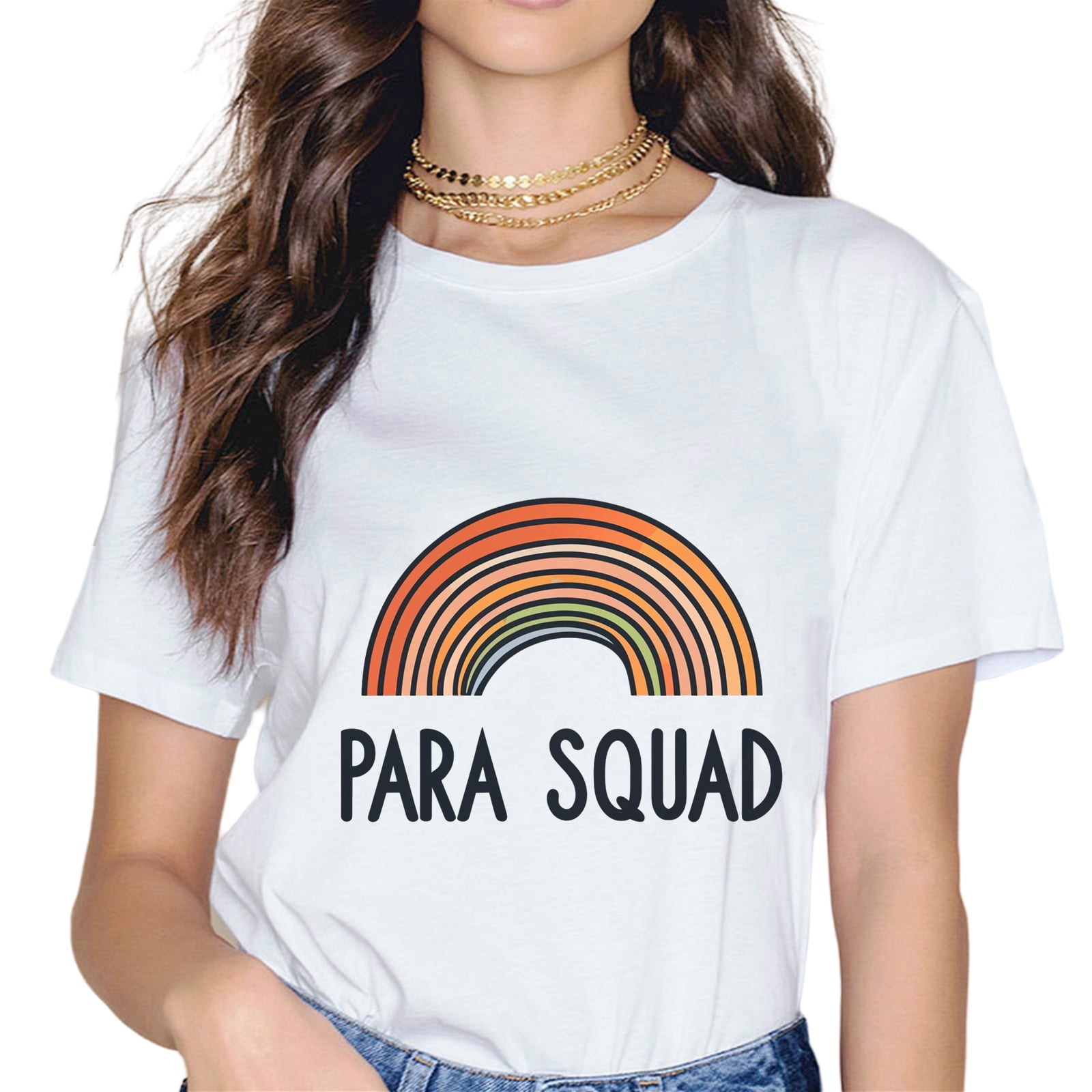 Paraprofessional Life Rainbow Para Squad Teacher Parapro T-Shirt ...