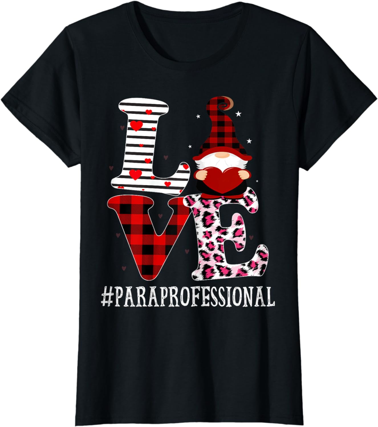 Paraprofessional Love Women Leopard Appreciation Valentine T-Shirt ...