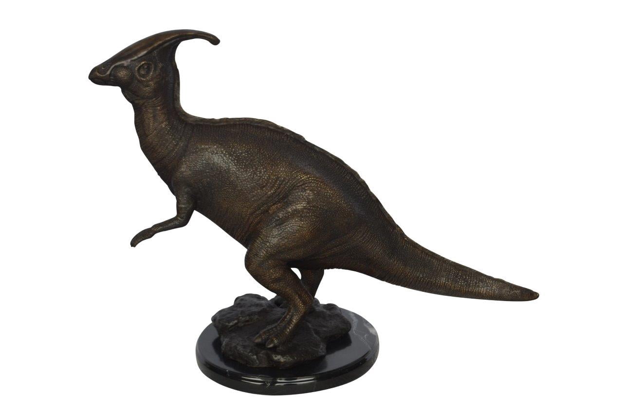Parasaur Dinosaur Bronze Statue - Size: 11"L x 23"W x 18"H. - Walmart ...