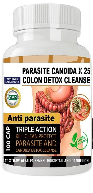 Parasite Cleanse DETOX Liver Colon Yeast Killer Pills All Natural detox candida 100 Capsules ...
