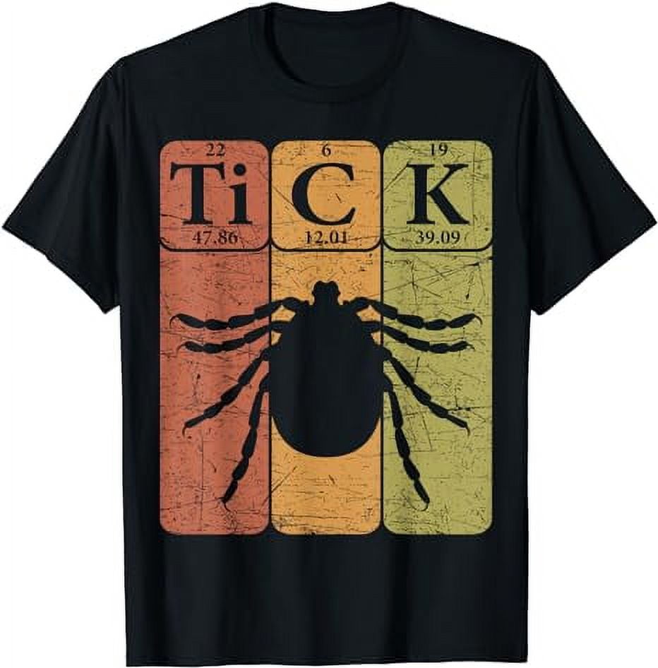 Parasite Tick Periodic Table Elements Arachnid Tick Retro T-Shirt ...