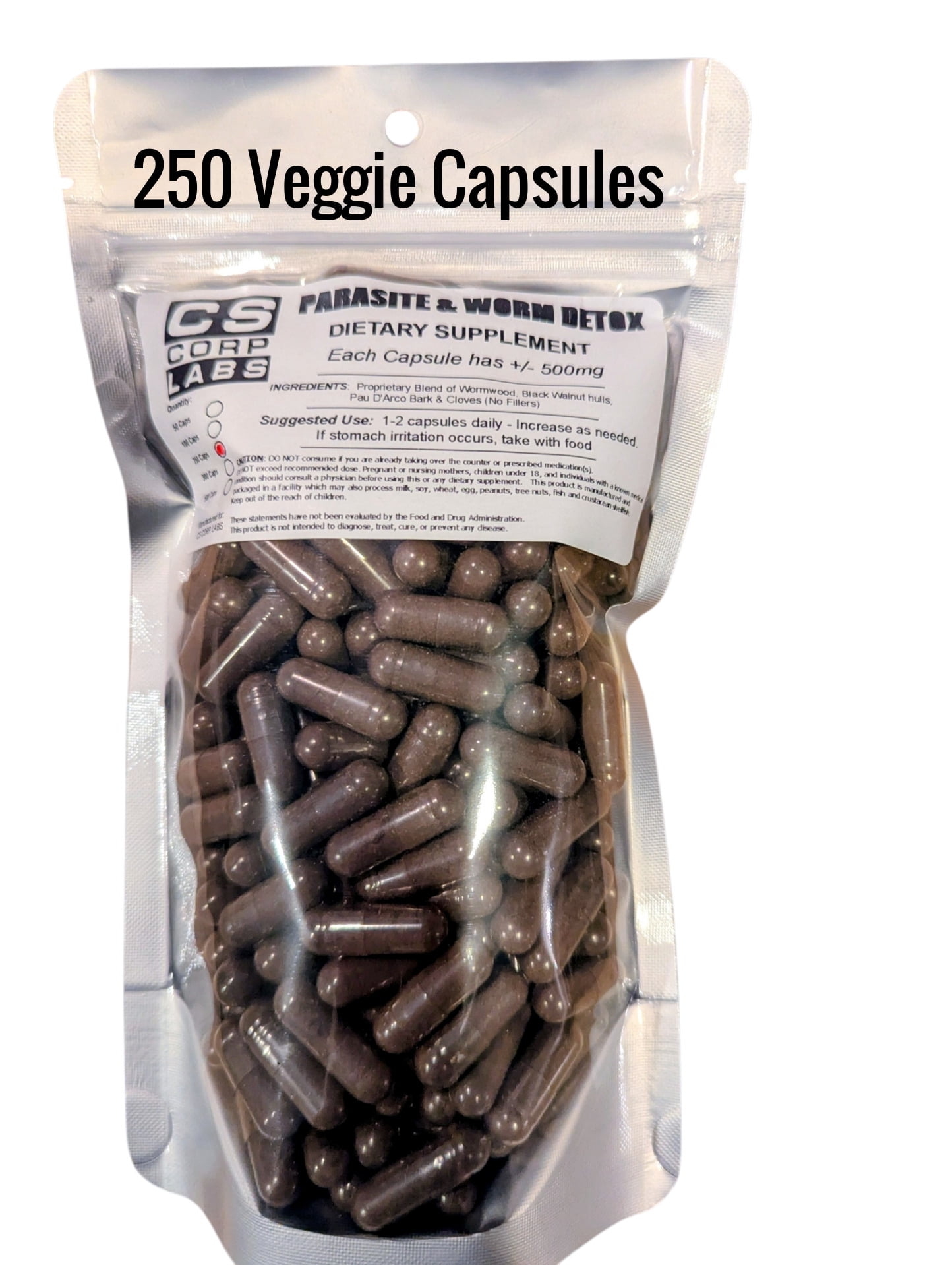 Parasite & Worm Veggie Capsules - Perfectly Blended Wormwood w/Cloves ...