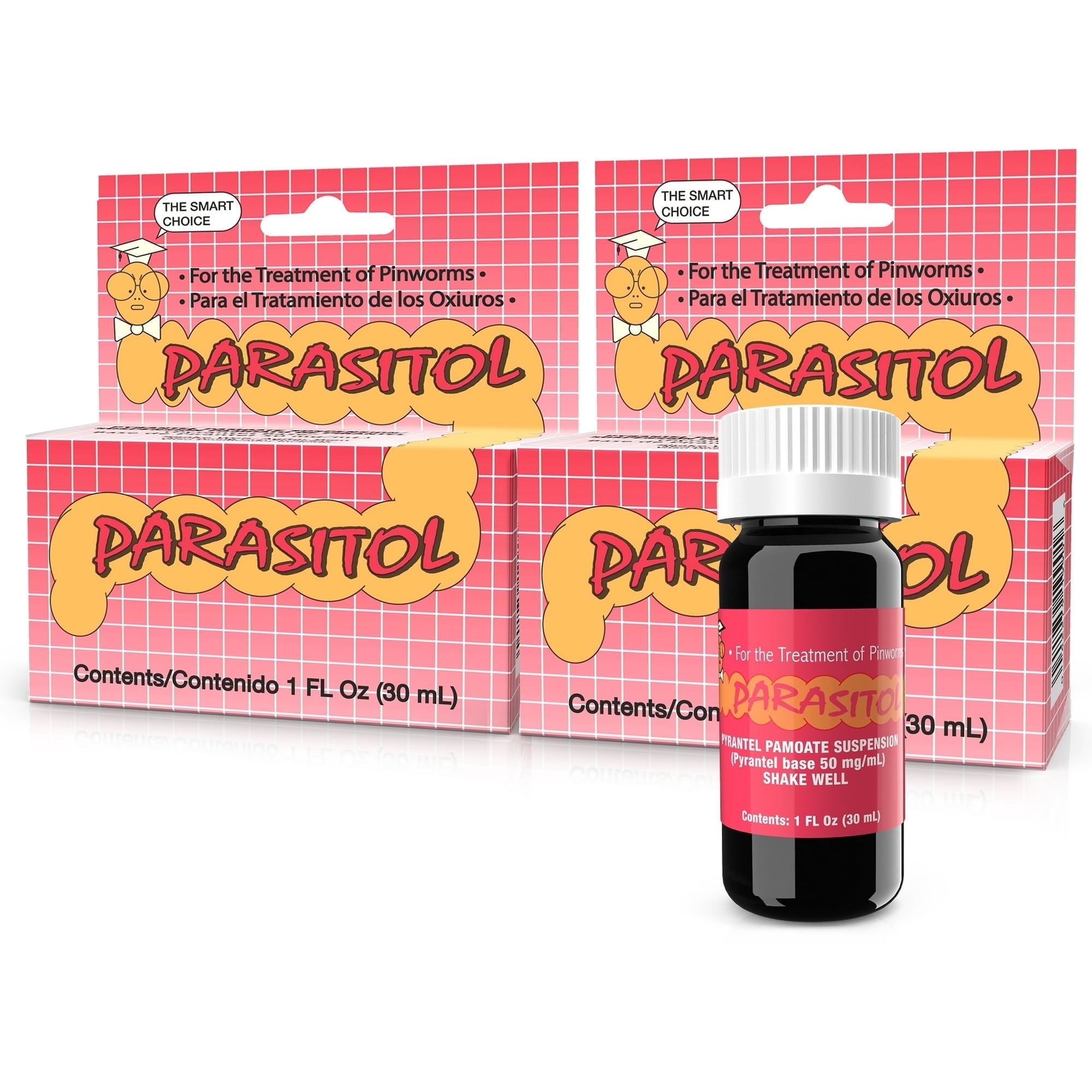 Parasitol, Pinworm Dewormer, Pyrantel Pamoate Liquid for Adults & Kids ...