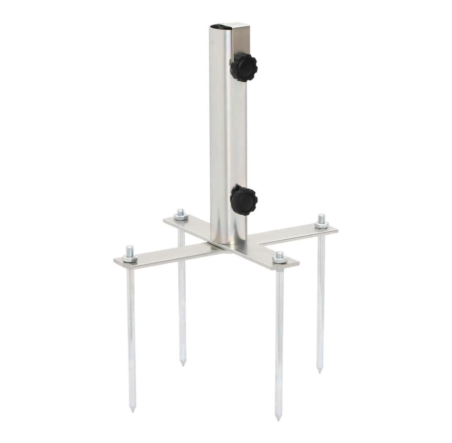 Parasol Base with Ground Spikes for Ø1.3"-1.5" Silver Steel - Walmart.com