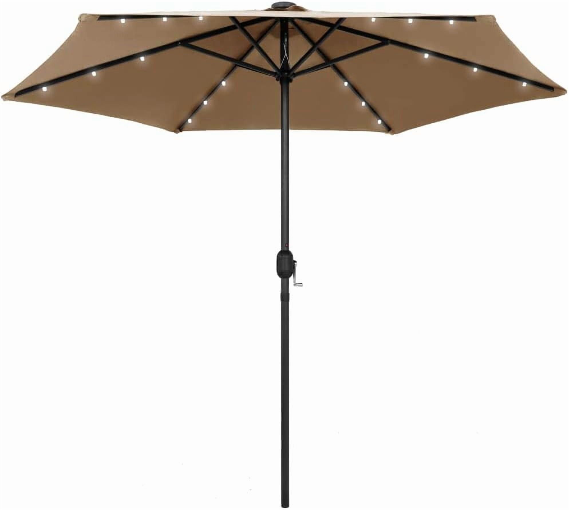 Parasol with LED Lights and Aluminum Pole 106.3" Taupe,UV Protective ...