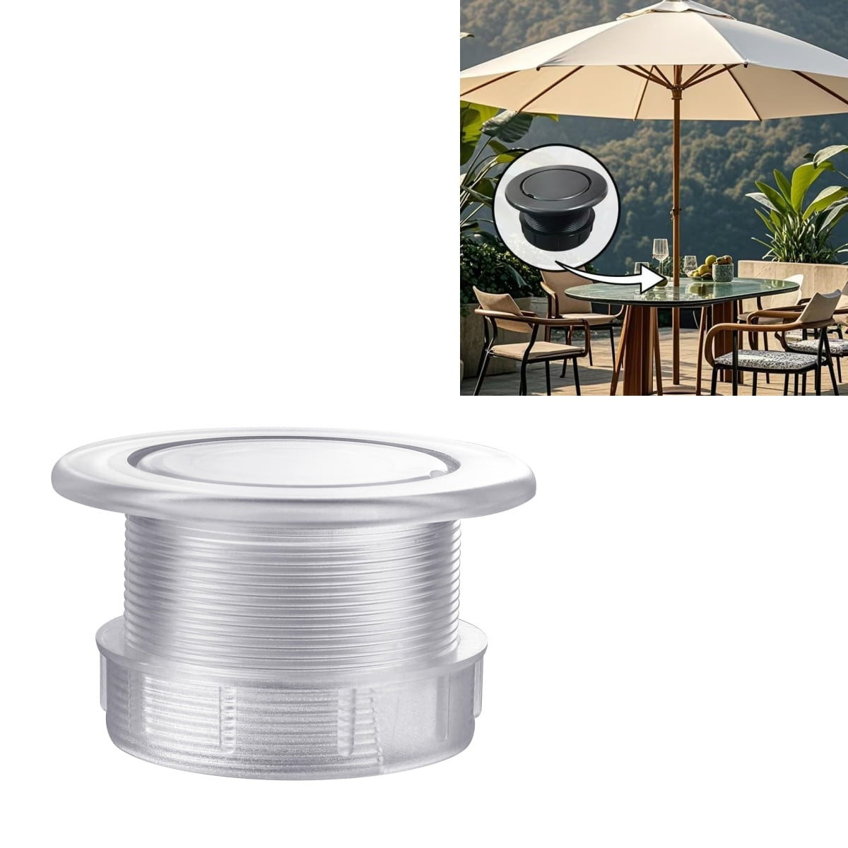 Parasol Umbrella Hole Ring Plug and Cap Set, Patio Table Hole Cover ...