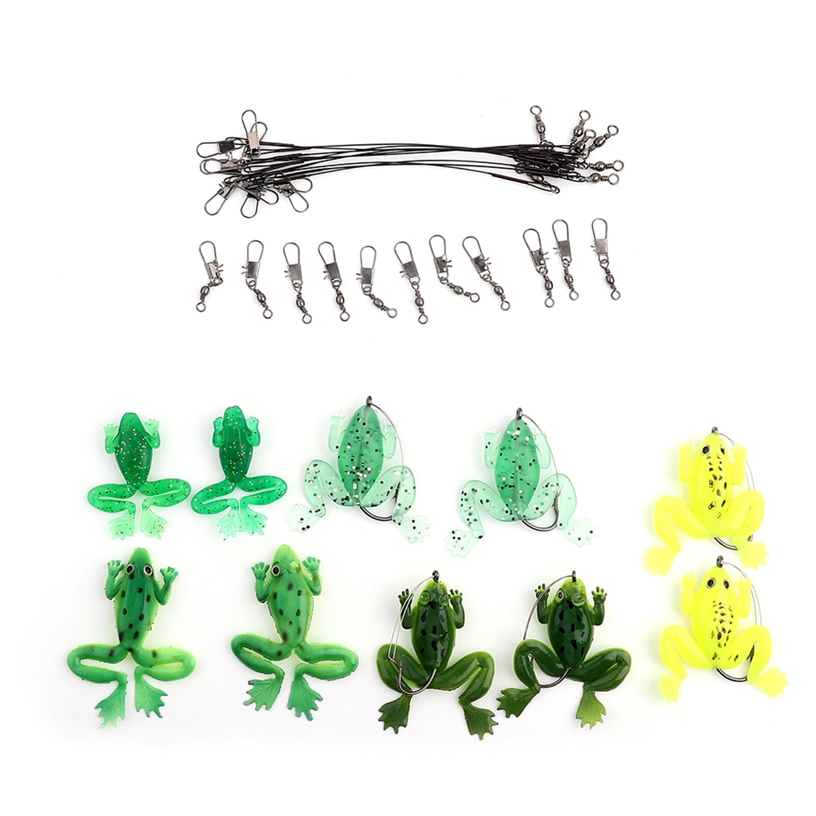Paraugas 10 pcs Fishing Hooks Frog Lure Baits Anti Bite Wire Connectors ...